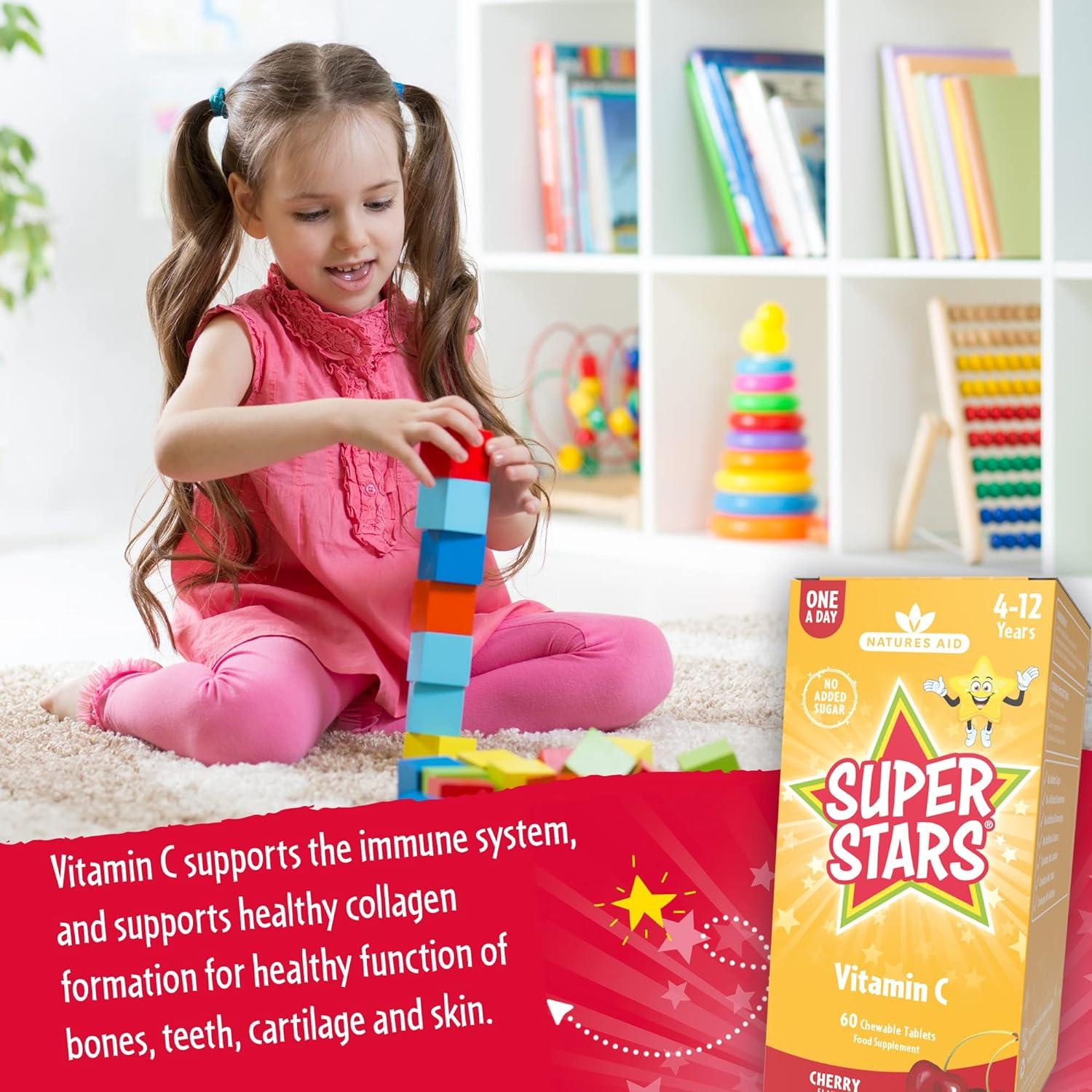 Natures Aid Super Stars Vitamin C for Children 4-12 Years - 60 Chewable ...
