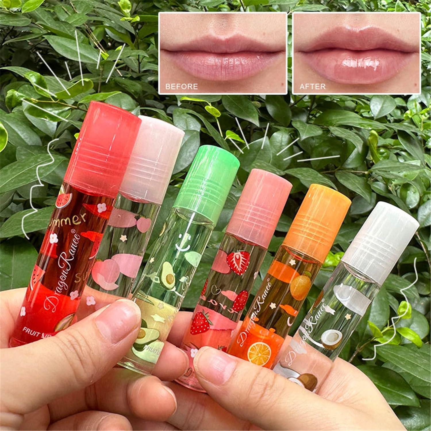 Portable Rollerball Lip Oil Clear Gloss For Hydrated Lips Moisturizing ...