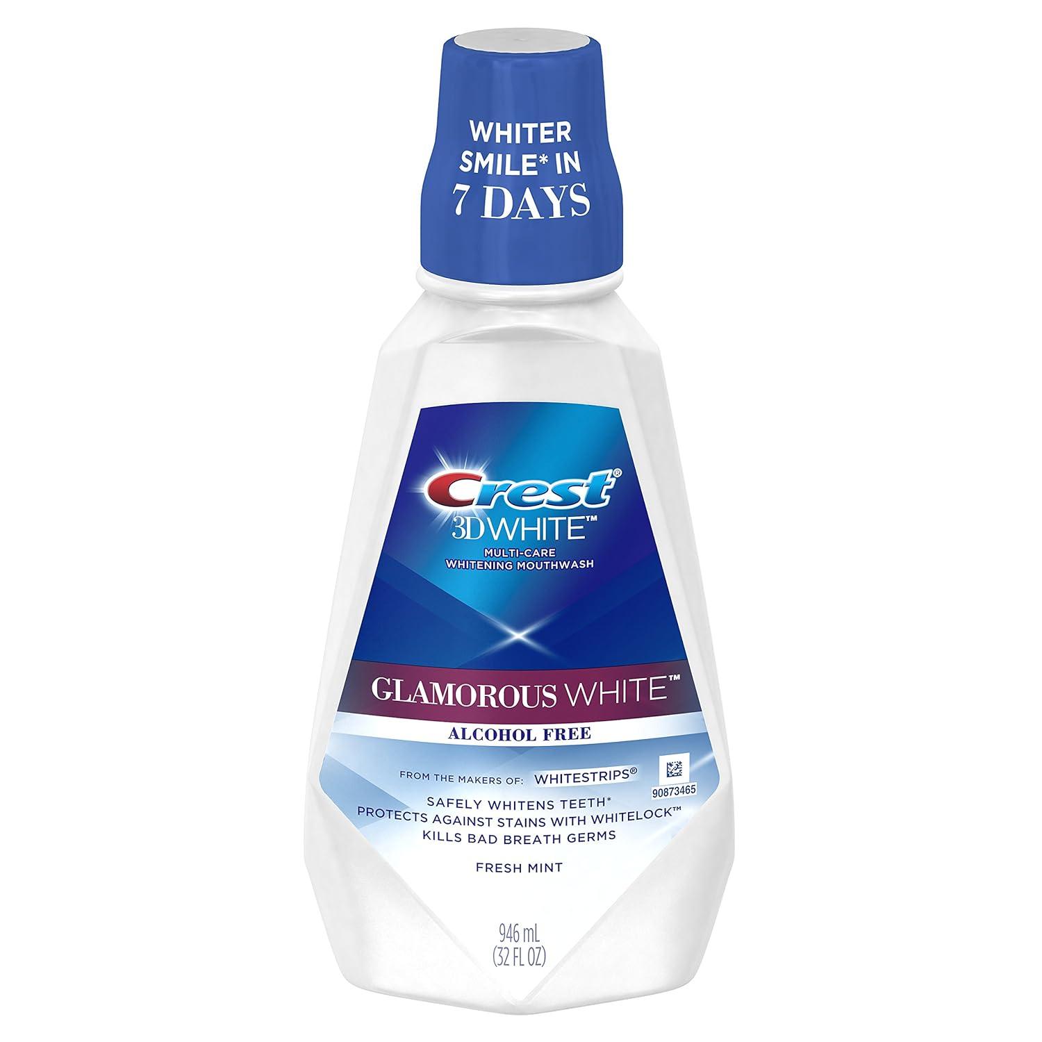 Crest 3D White Glamorous White Mouthwash - Alcohol Free Whitening ...