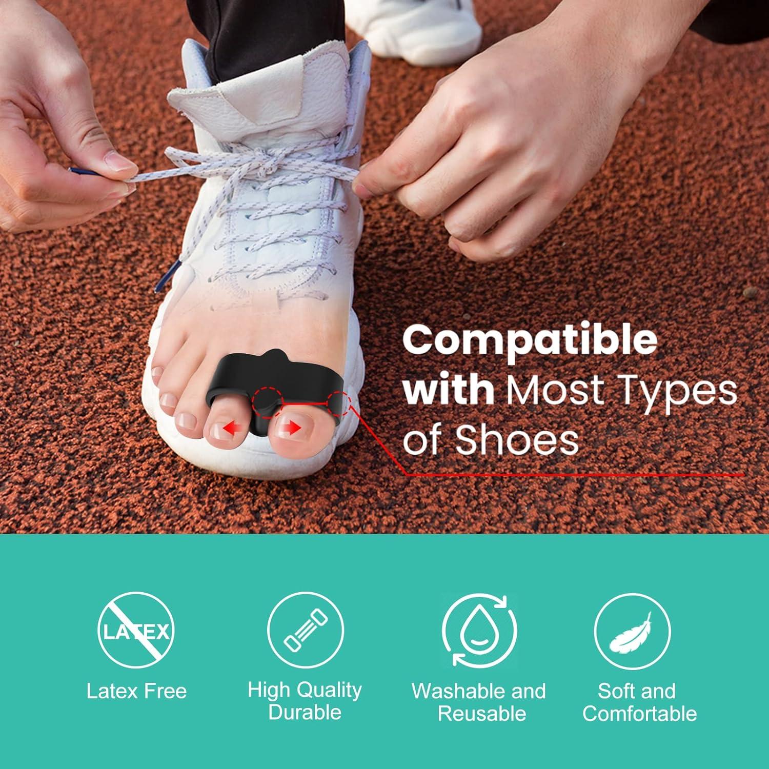 Welnove Pack of 12 Bunion Corrector Toe Separators - 2 Loop Big Toe ...