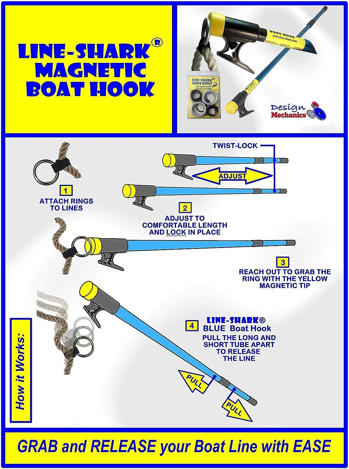 Telescoping Boat Hook Docking Kit with Patented Magnetic Ring - Mooring ...