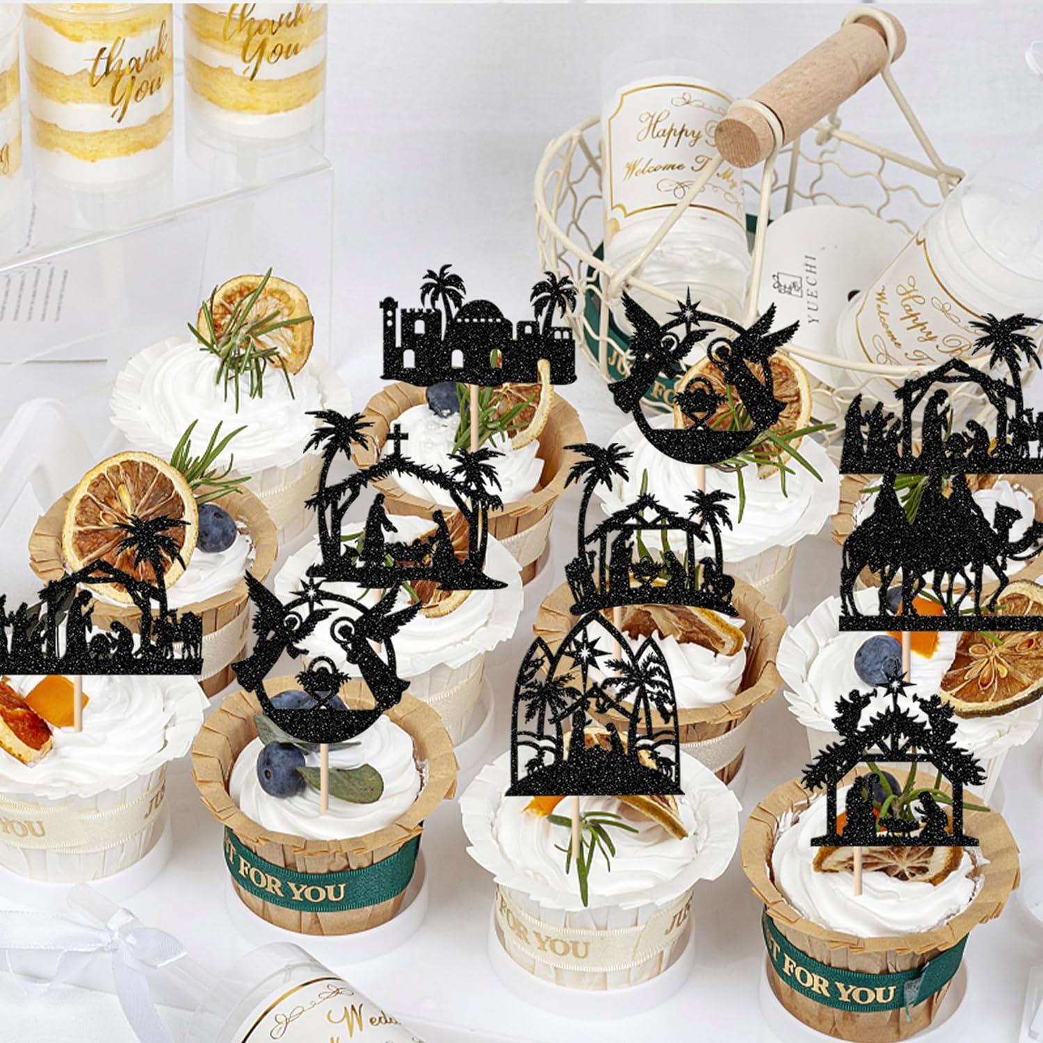 24 Pack Christmas Jesus Cupcake Toppers Jesus's Nativity Cupcake Picks ...