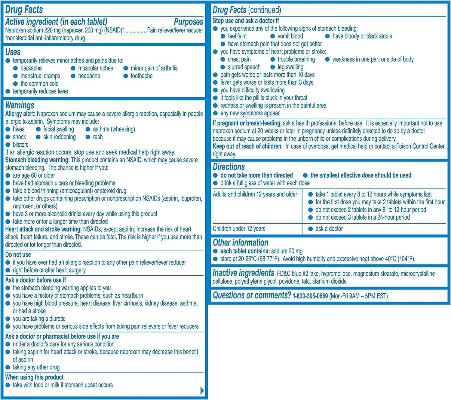 Aleve Back & Muscle Pain Relief Tablets - 250 Count | Buy Now with ...