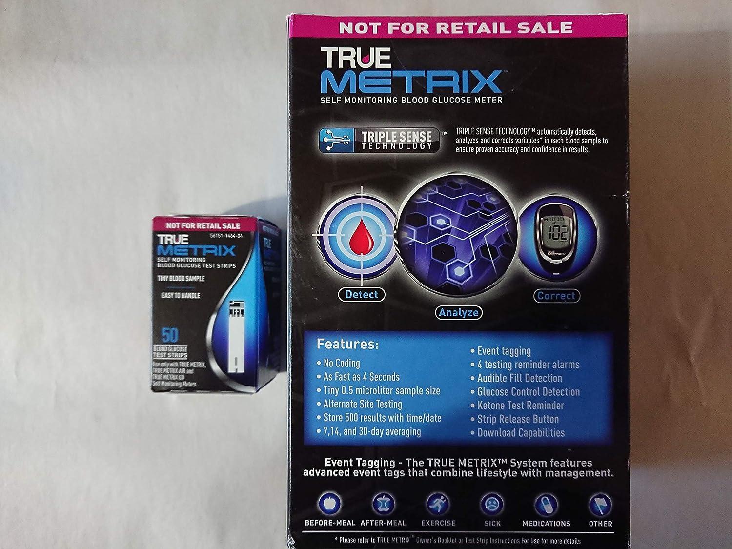 TRUE METRIX Meter + 50 Test Strips - Accurate Blood Glucose Monitoring ...