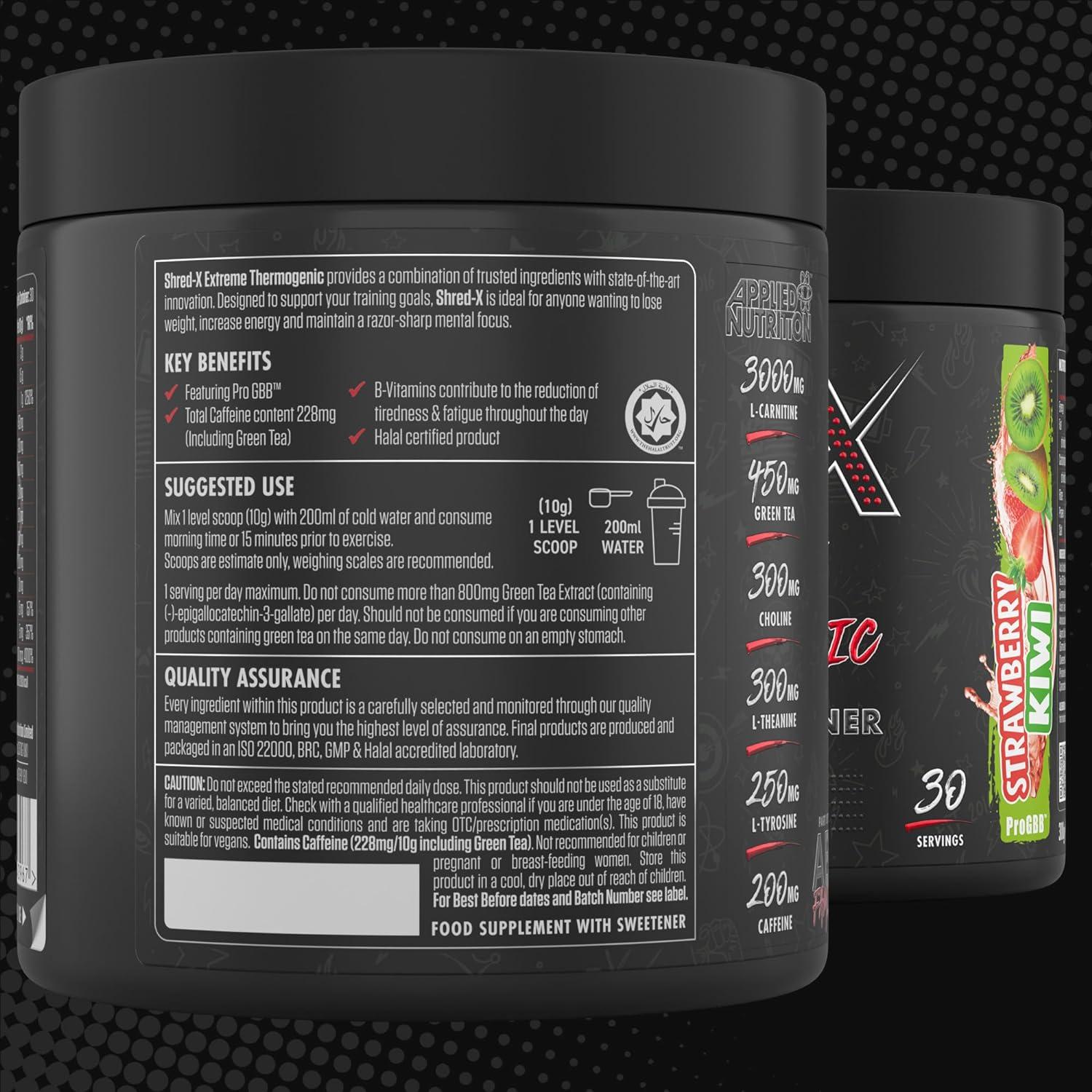 Applied Nutrition Shred X Fat Burner - ABE All Black Thermogenic Weight ...