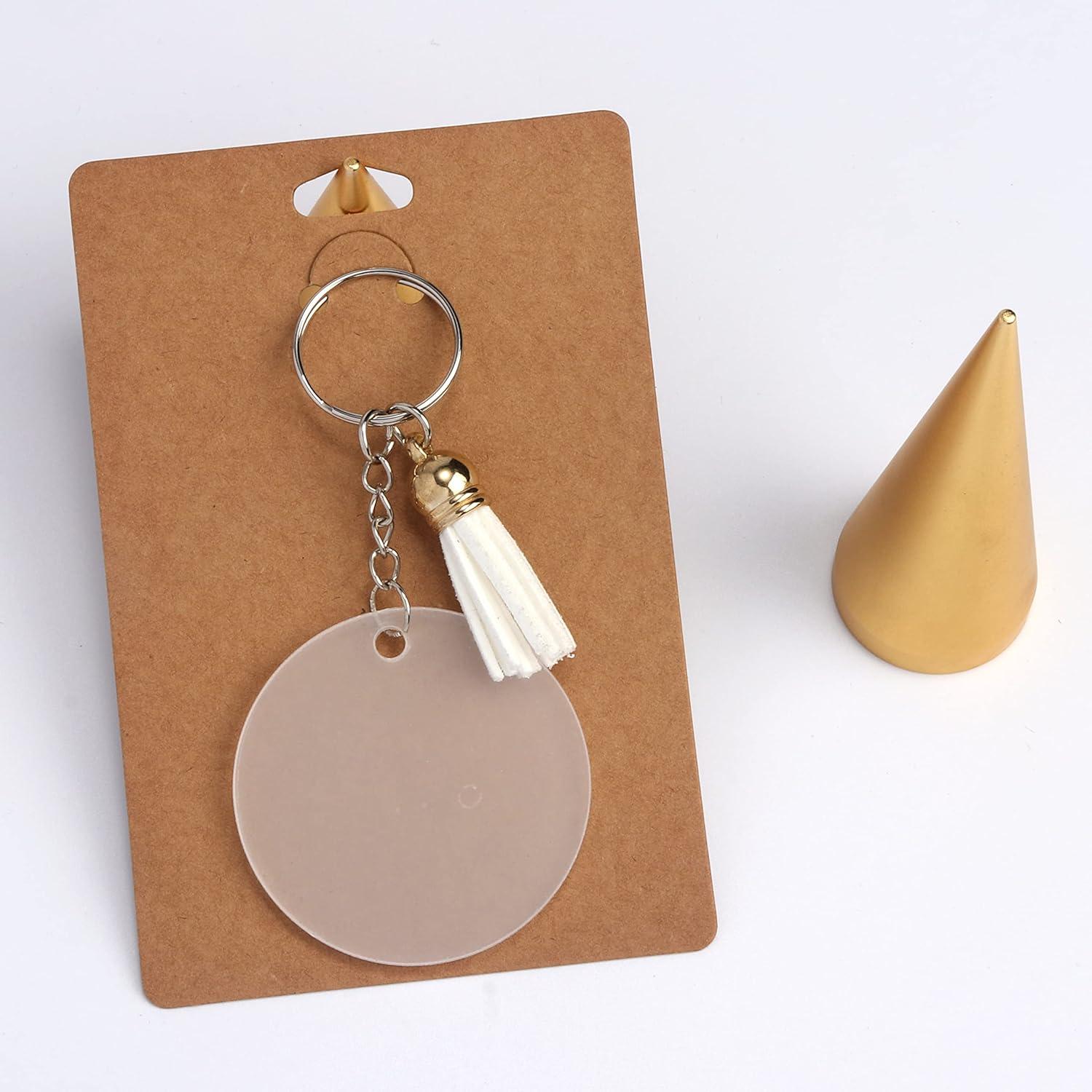 TRYTRYSEE 100pc Brown Keychain Display Card Holder for Jewelry - 3.2x4 ...