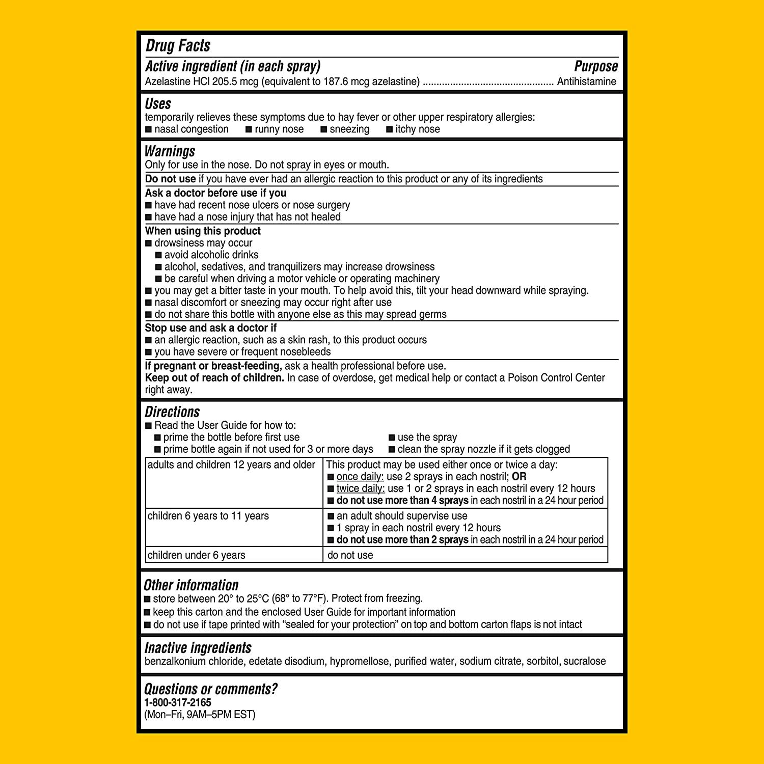 Astepro Allergy Nasal Spray - 24-Hour Relief, Steroid-Free ...