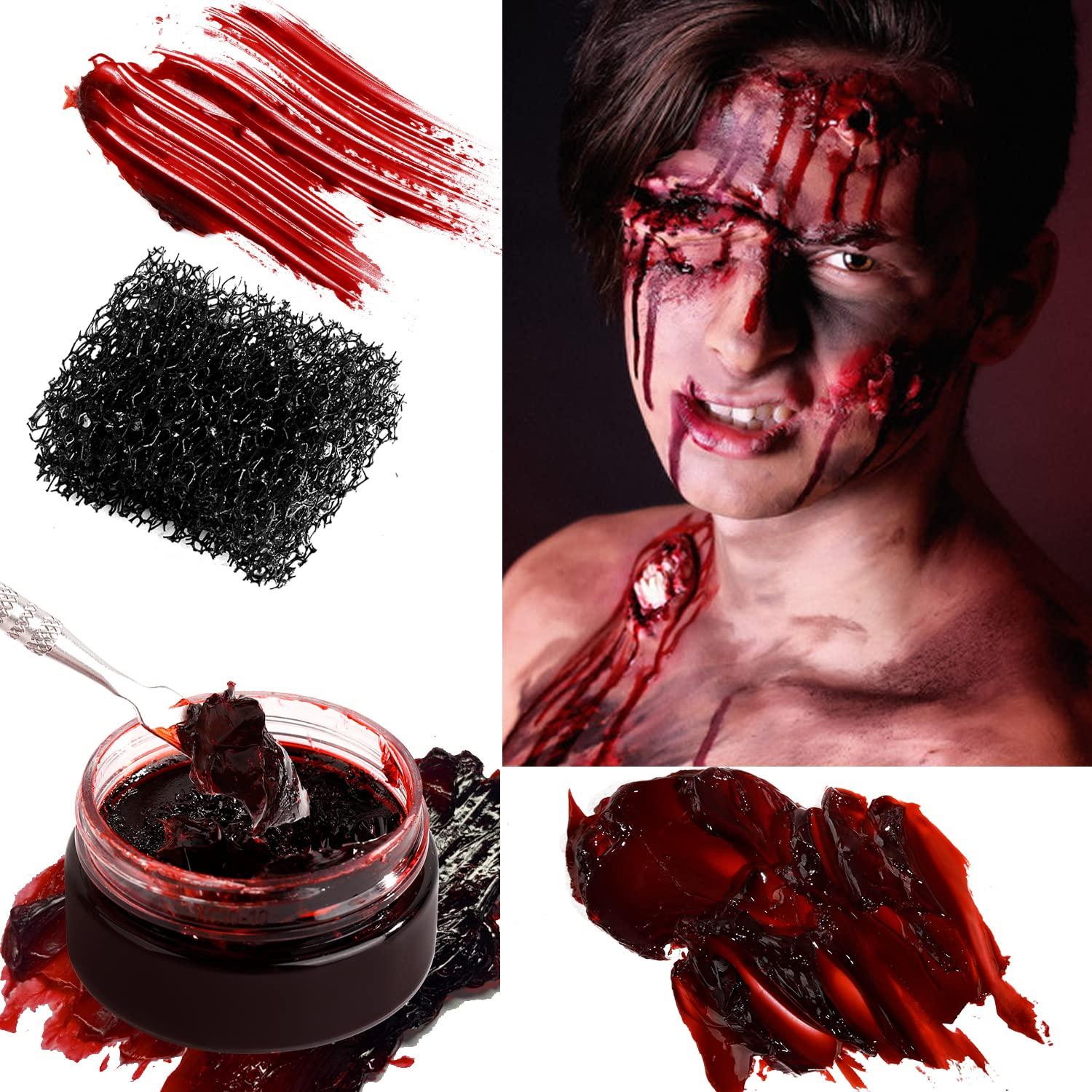 DE'LANCI Fake Blood Spray Splatter & Fake Scabs Gel Kit - Halloween ...