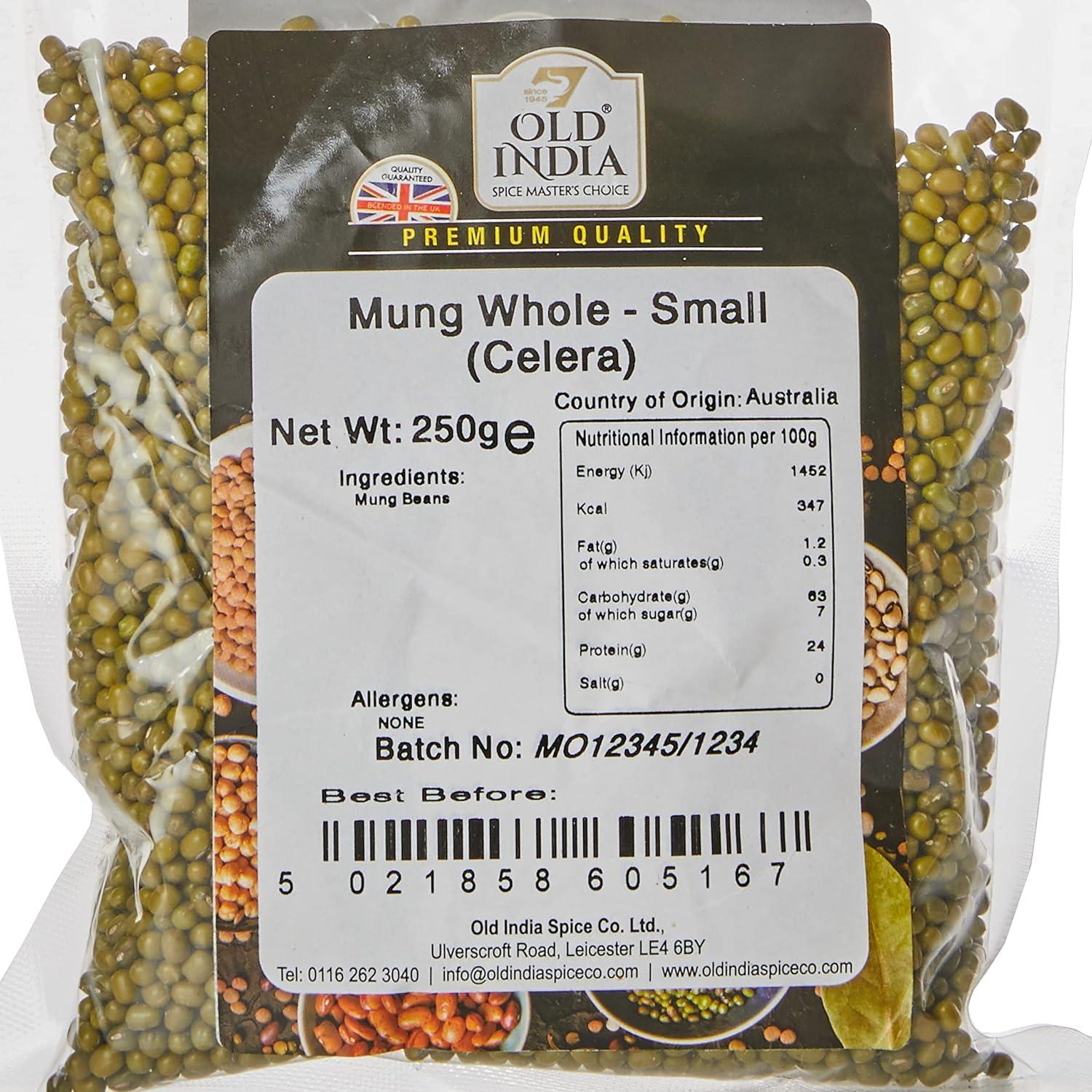 Old India Mung Whole - Small 250g (Pack of 1) | High-Quality Celera ...