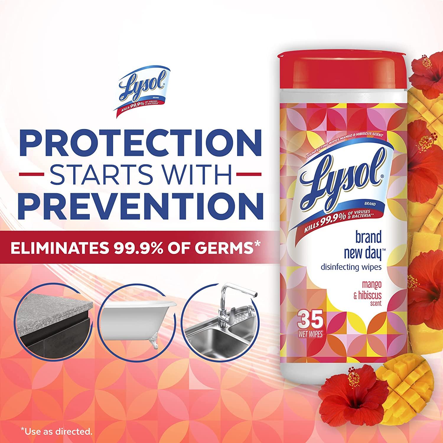 Lysol Disinfectant Wipes 35ct - Mango and Hibiscus Scent | Multi ...