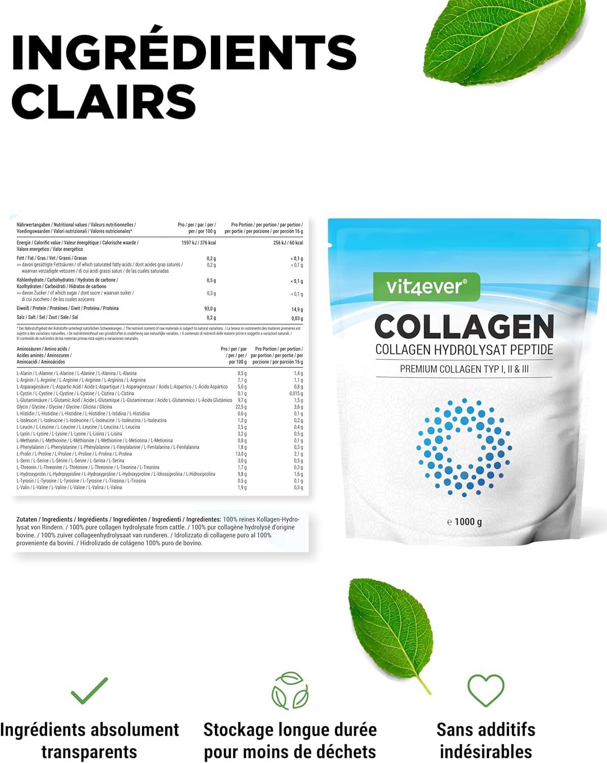 Collagen Powder 1000g - 100% Collagen Bioactive Hydrolysate Peptides ...