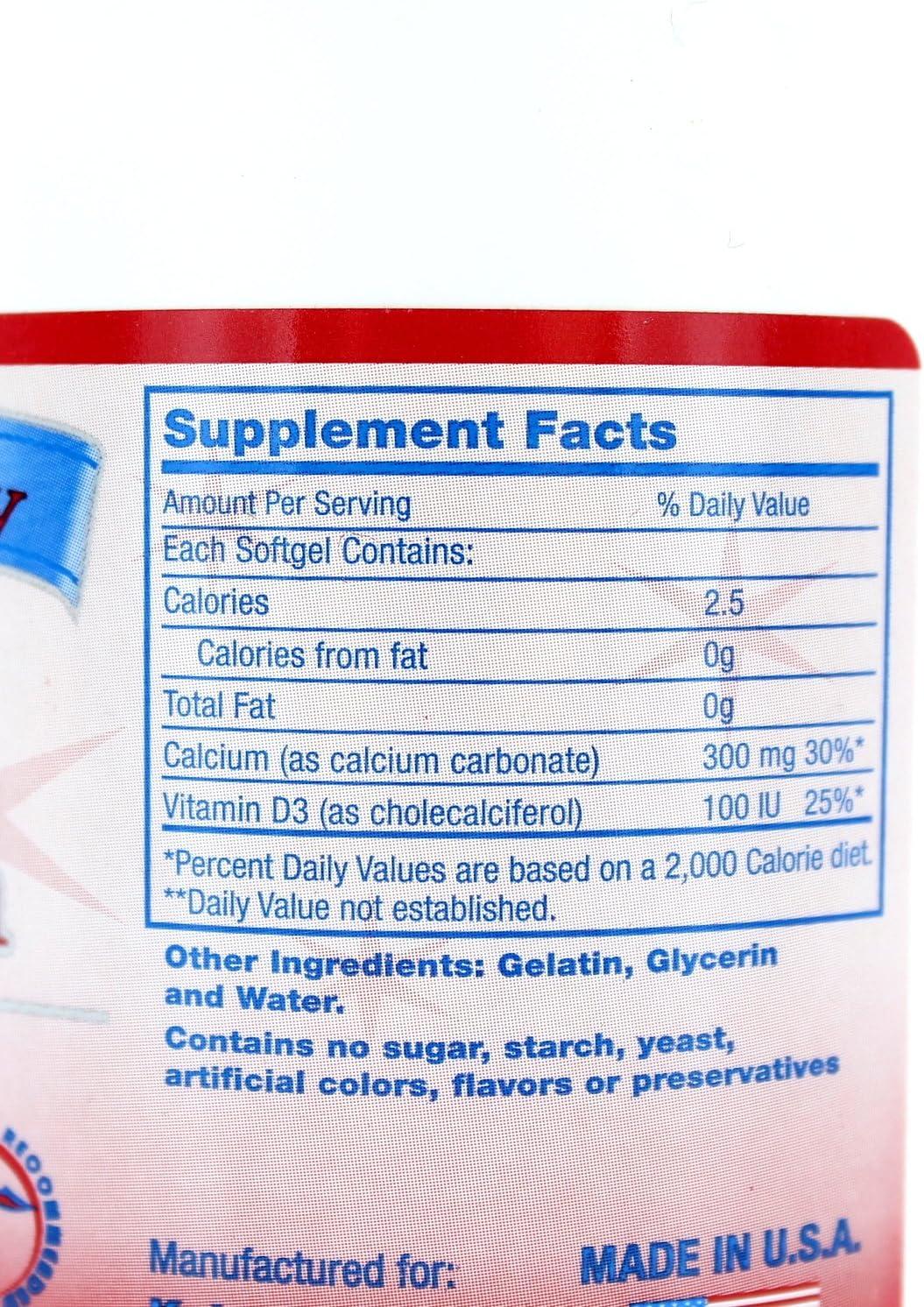 Nutri-sky Liquid Calcium 300mg - 300 Softgels | High Absorption Calcium ...