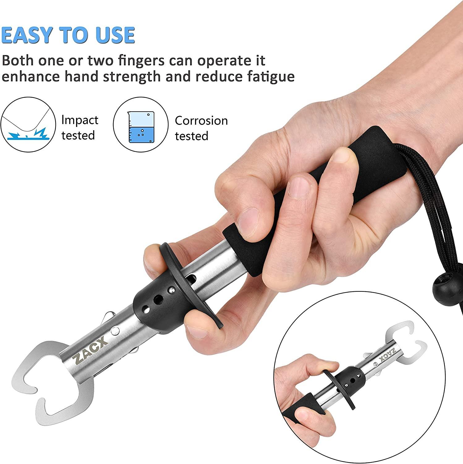 ZACX Fishing Pliers & Lip Gripper Set - Hook Remover, Split Ring Tool ...