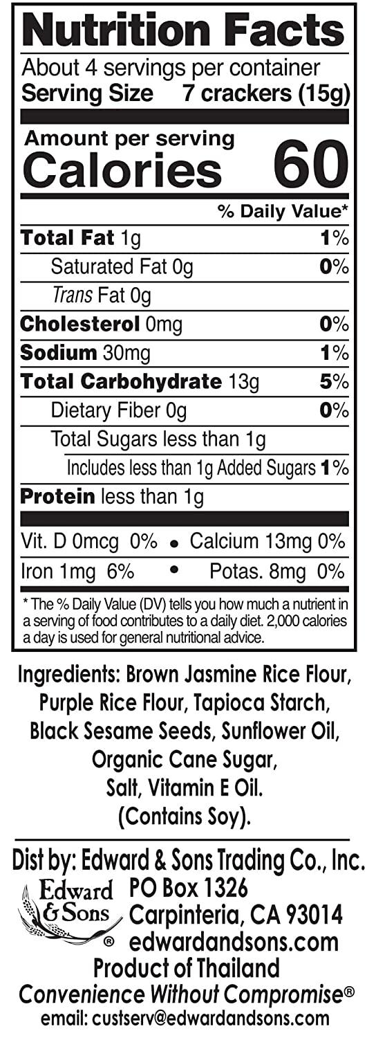 Edward & Sons Exotic Rice Toast Purple Rice & Black Sesame 2.25 oz ...