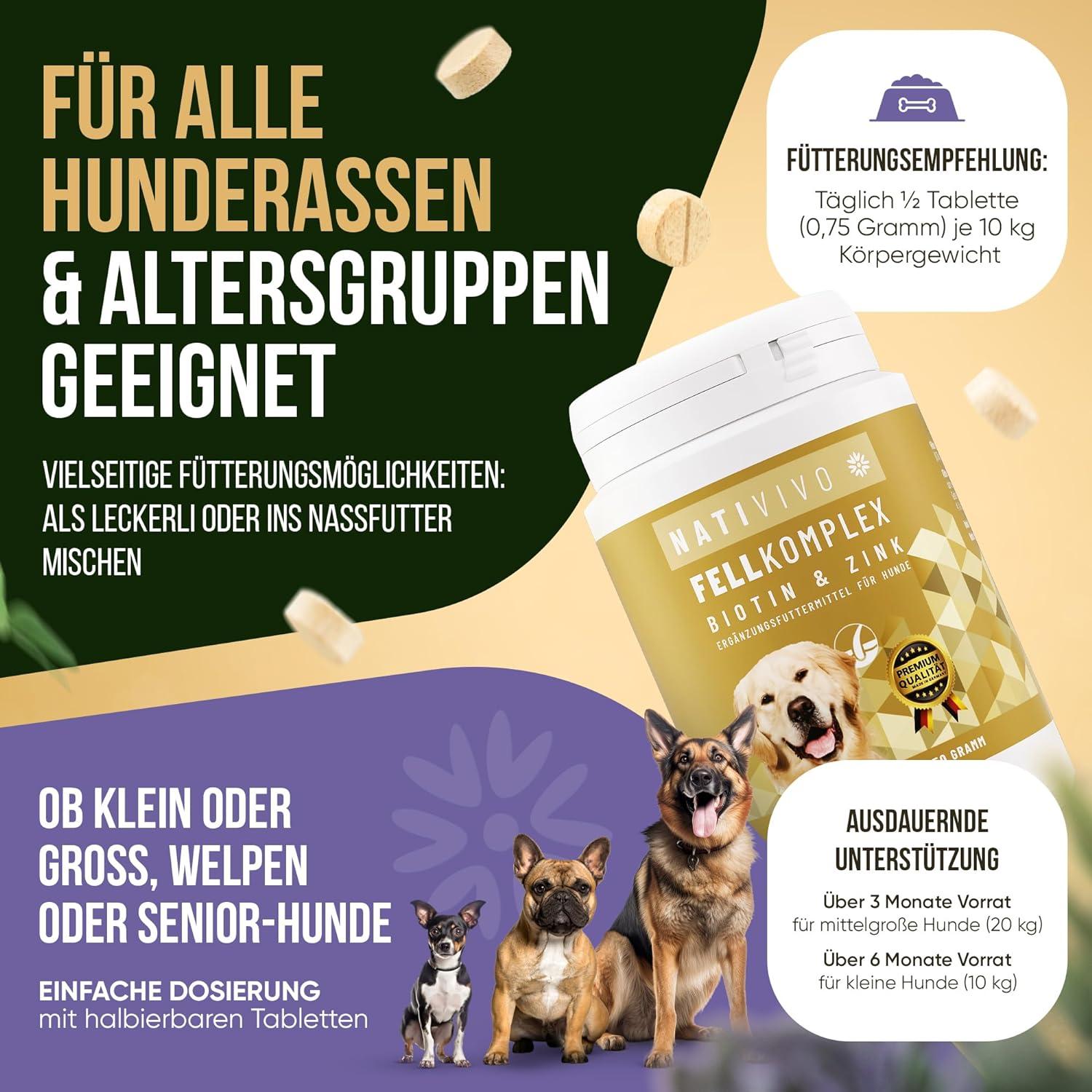 Nativivo High-Dose Probiotic Biotin+Zinc Complex for Dogs & Cats | Test ...