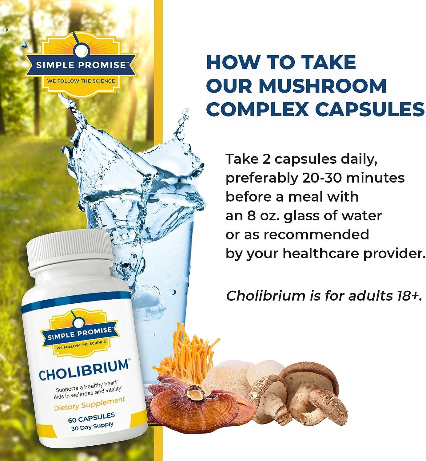 Cholibrium Mushroom Supplement with Lions Mane - Heart & Cholesterol ...