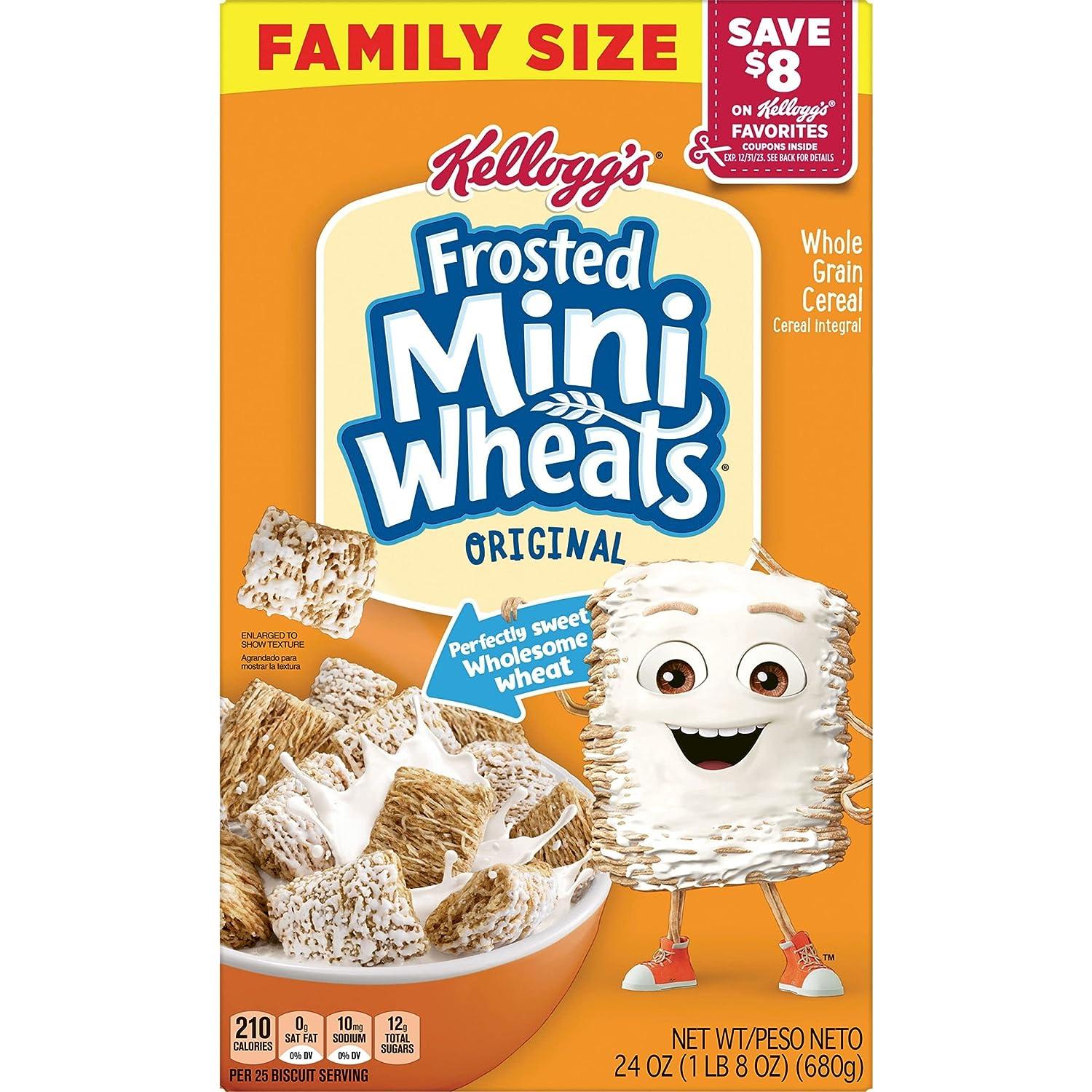 Kellogg's Frosted Mini-Wheats Cereal 24oz Family Size - High-Fiber ...