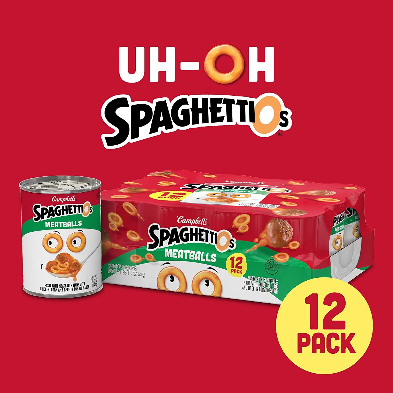 SpaghettiOs Canned Pasta with Meatballs Healthy Snack for Kids and ...