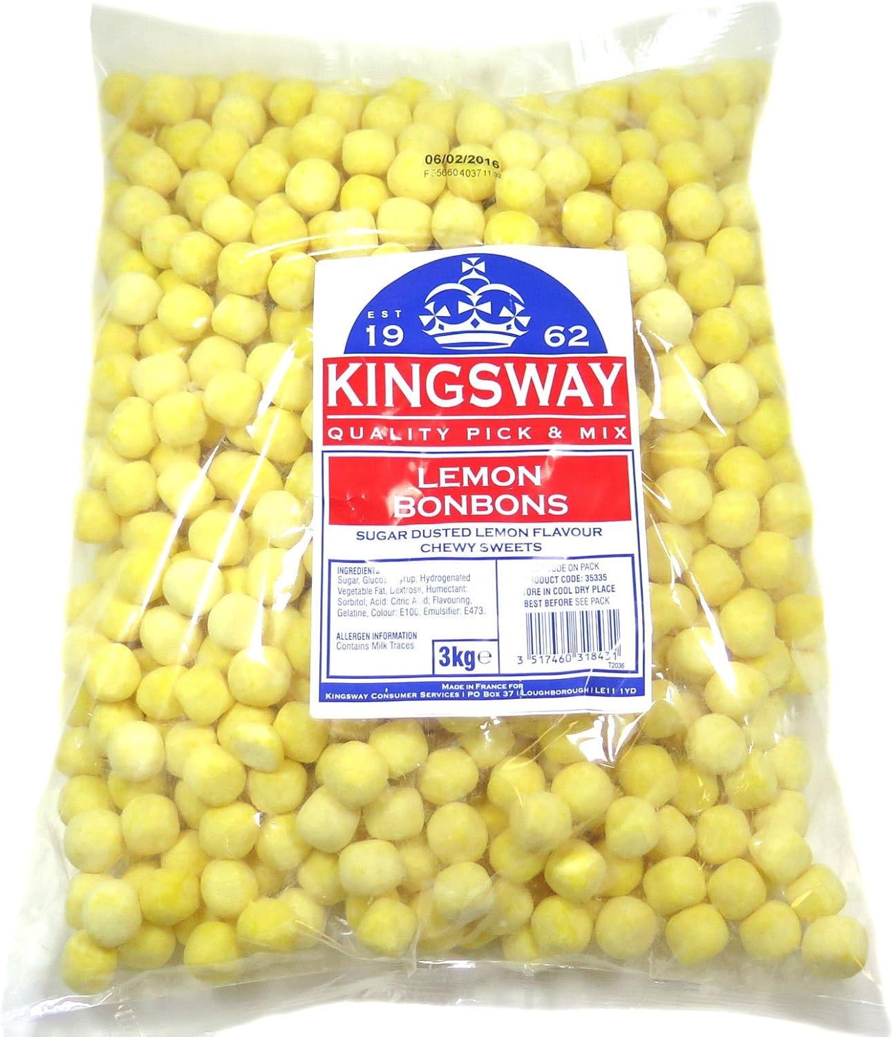 Pick n Mix Lemon Bon Bons Chewy Retro Sweets Party Wedding Favours 1KG ...