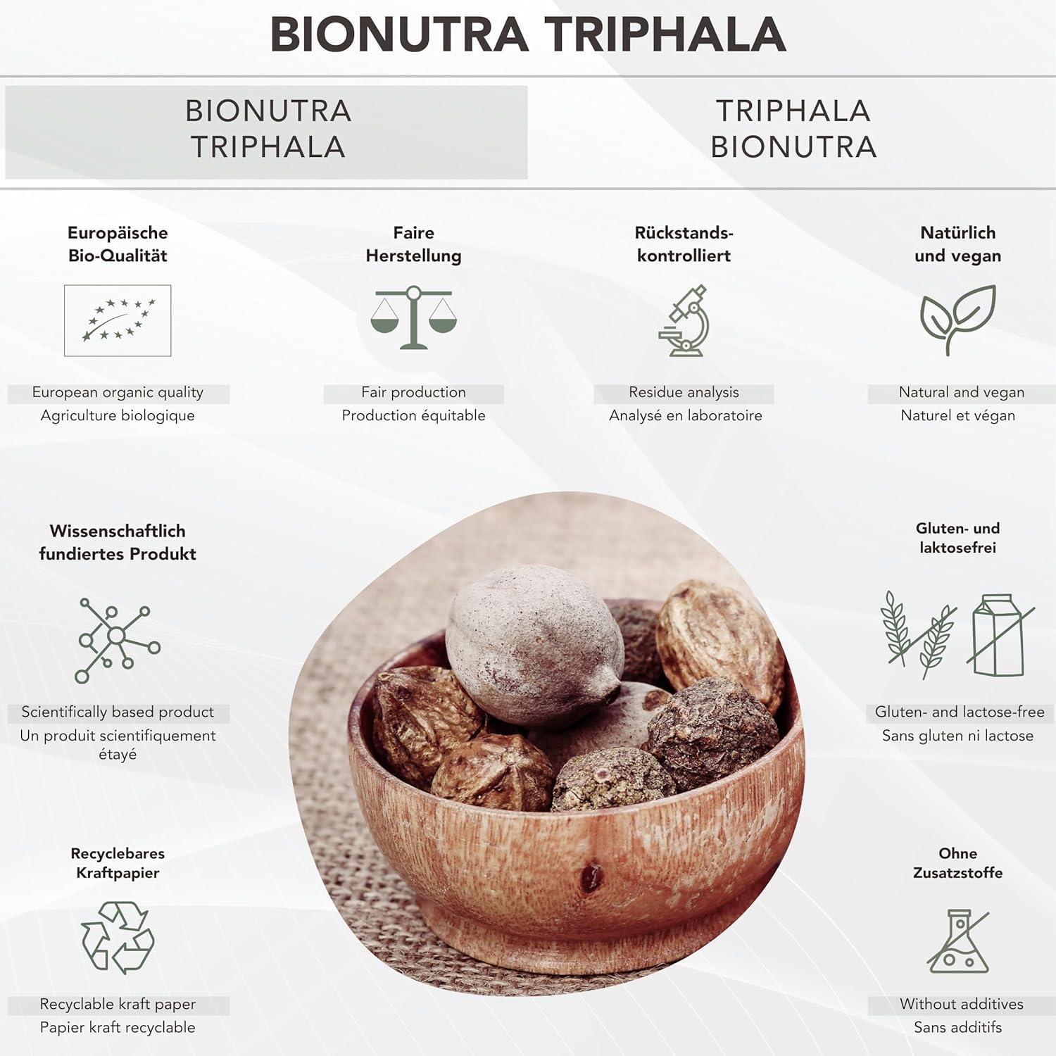Bionutra Triphala Powder Bio 250g - Organic Vegan Gluten-Free | Haritaki Amalaki & Bibhitaki ...