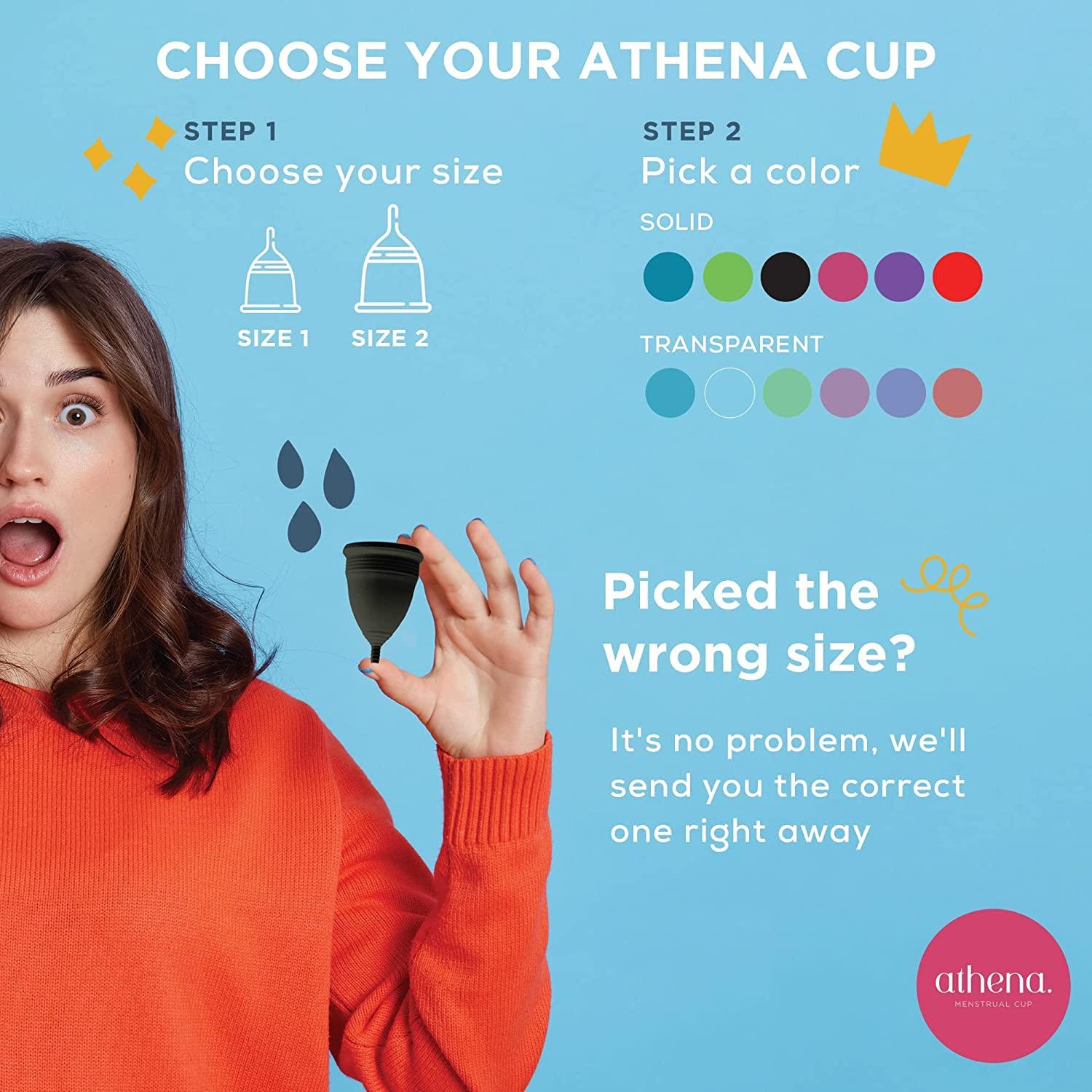 Athena Menstrual Cup - Soft Reusable Period Cup for Comfort - Large ...
