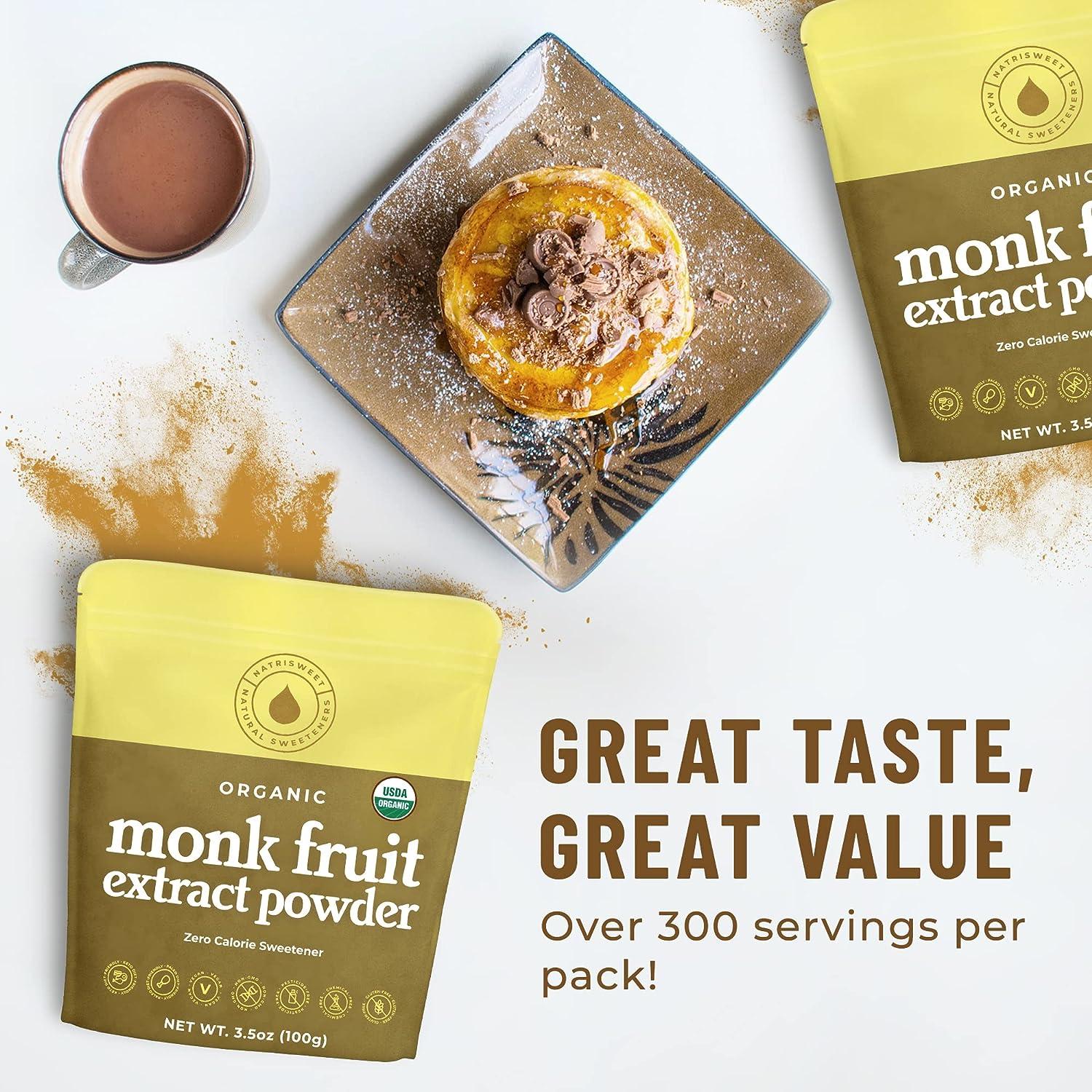 Organic Monk Fruit Extract 3.5 oz - Pure USDA Organic Sweetener with ...