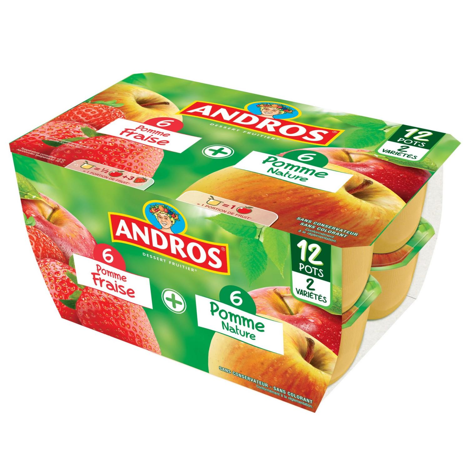 Andros Mixed Fruit Dessert Apple Strawberry and Nature 12 x 100g | Buy ...