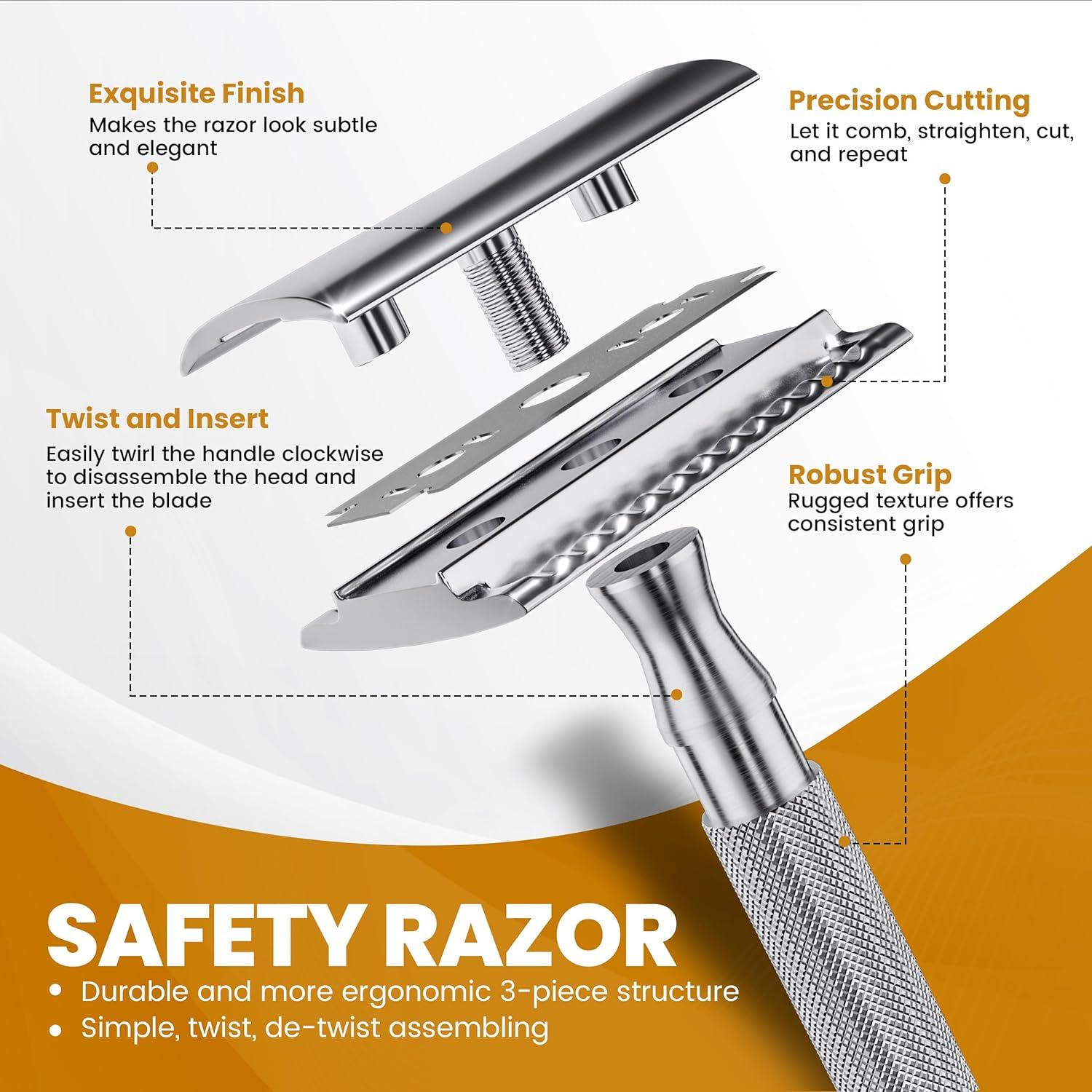 Utopia Care Double Edge Safety Razor with 10 Stainless Steel Blades ...
