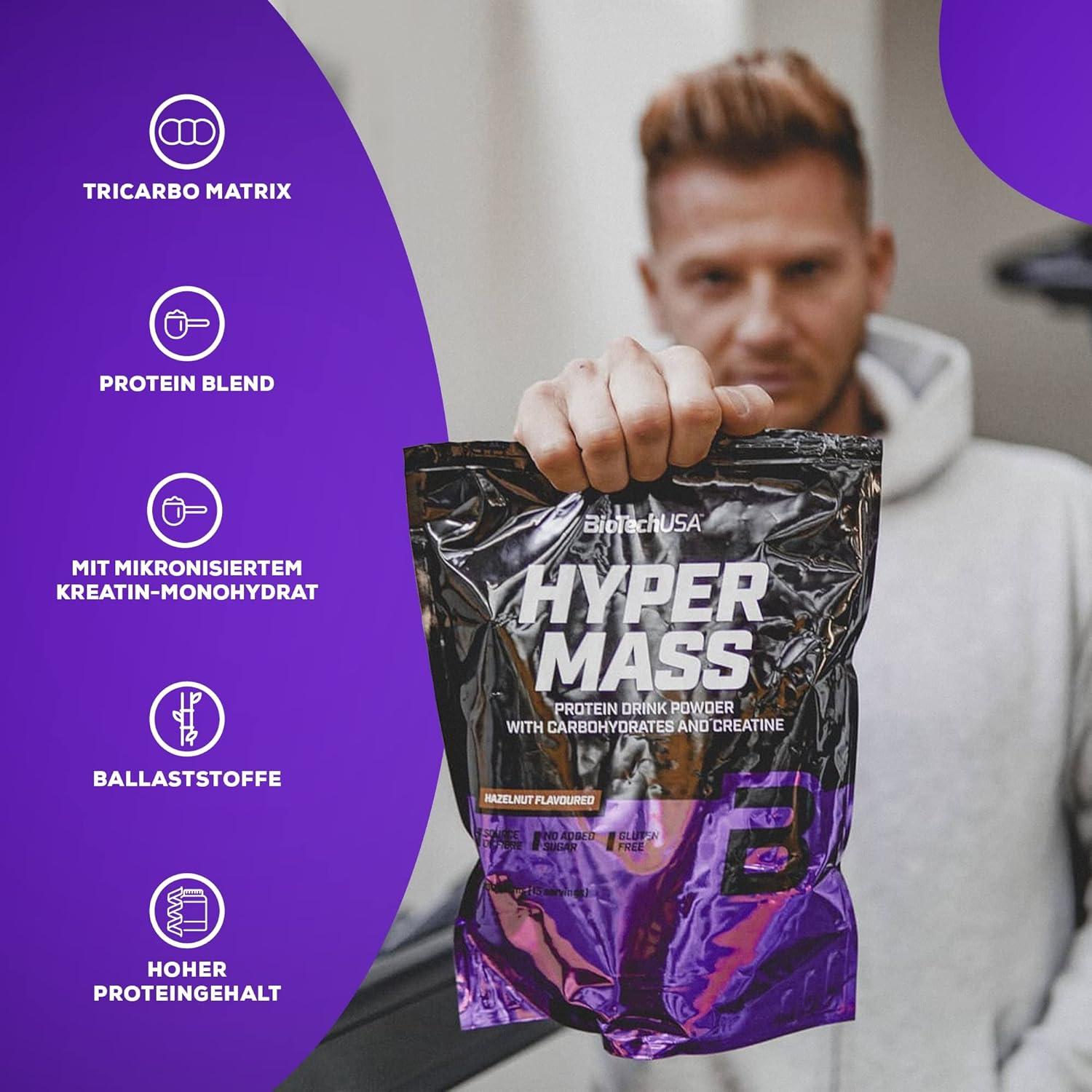 Buy Biotechusa Hyper Mass - Gluten-Free Mass Gainer with Protein & Carbs | 1 kg Chocolate ...