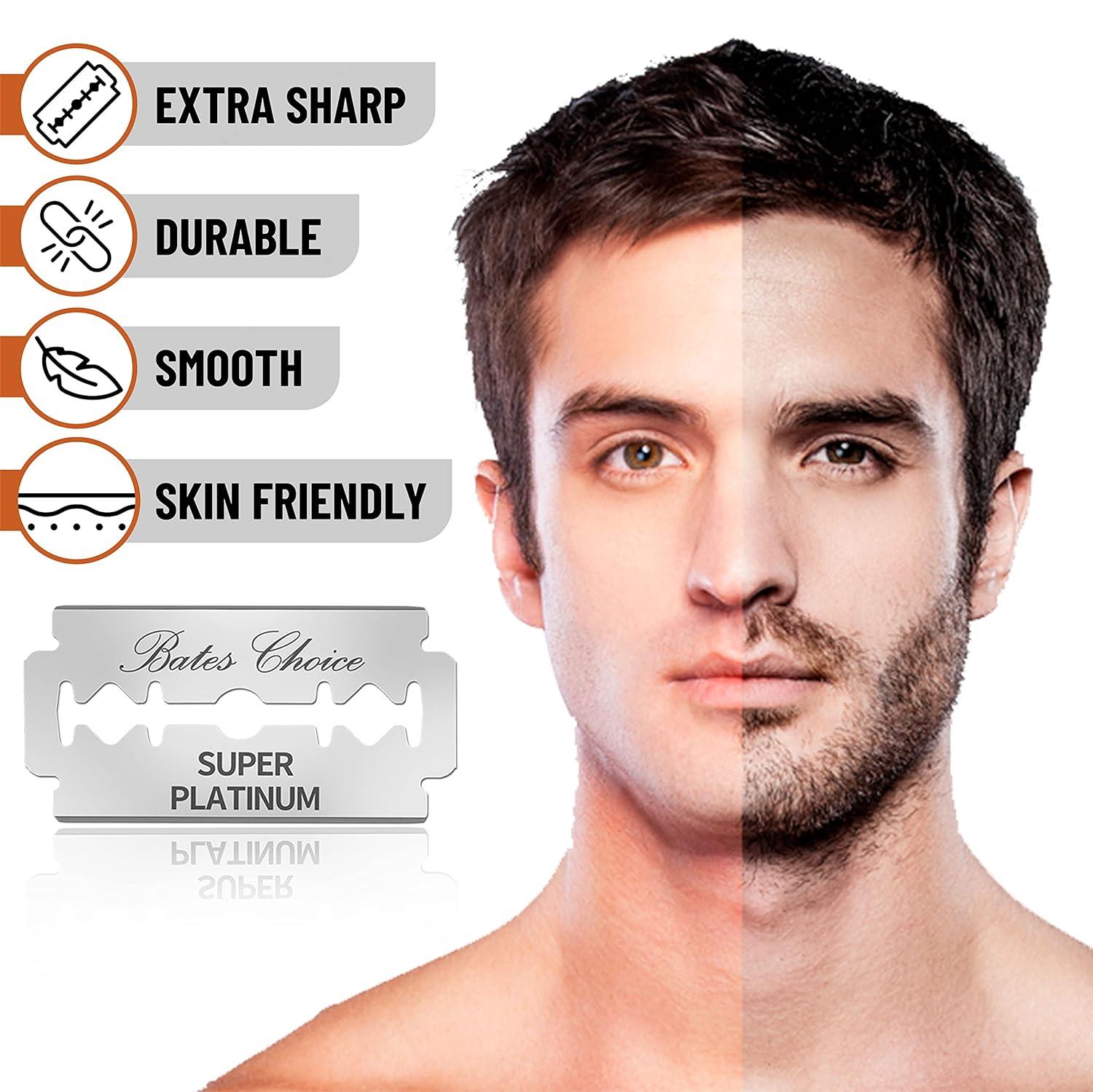 Bates Stainless Steel Double Edge Razor Blade 40 Pack - Premium Safety ...