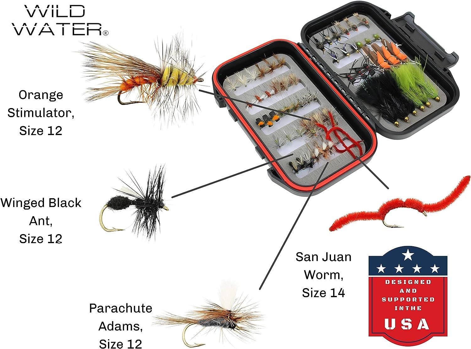 Wild Water Fly Fishing Mini-Mega Assortment 60 Most Popular Flies with ...