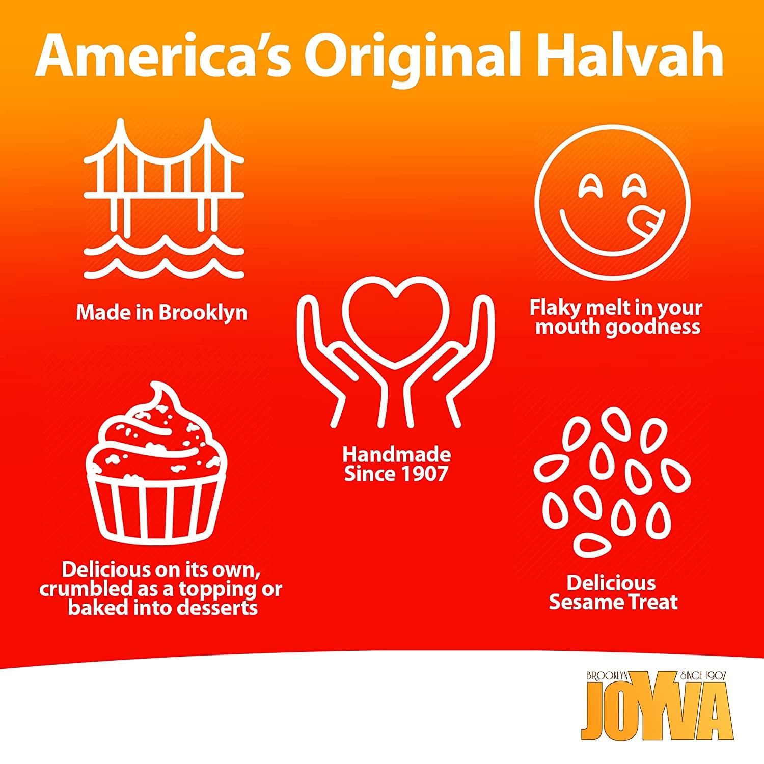 Joyva Halvah Marble Variety 8 oz Pack - Tahini-Based Sweet Sesame Treat ...