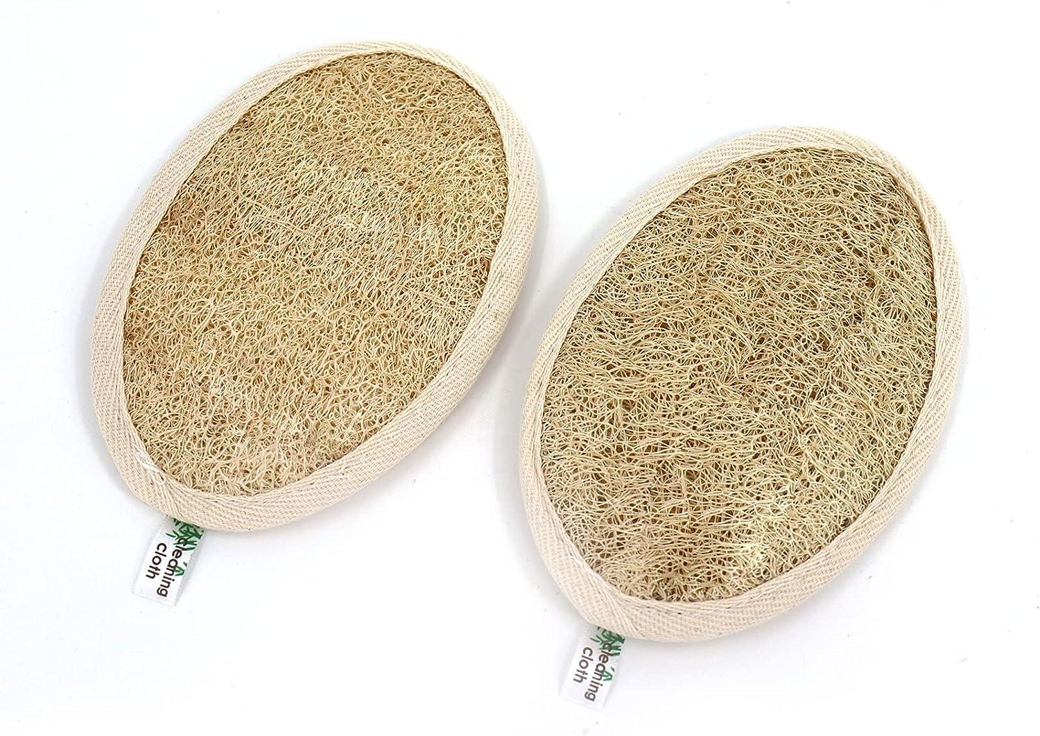 Natural Loofah Luffa Sponge Set for Exfoliating Face and Body - 2pcs ...