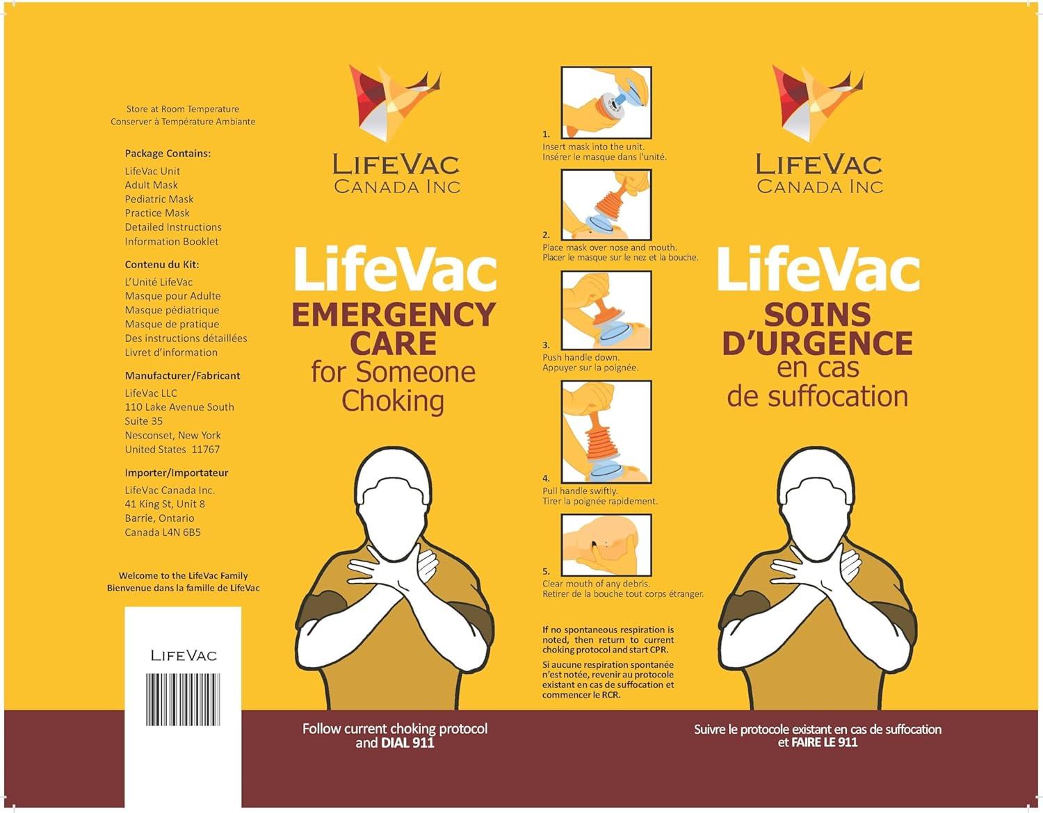 LifeVac Home Kit - Choking Rescue Device Home Kit for Adult and ...