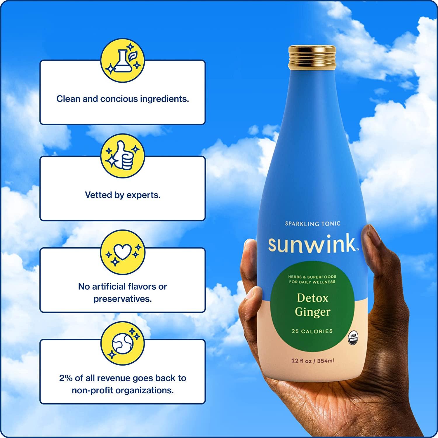 Sunwink Mocktail Tonic 12 Pack - Organic Non-Alcoholic Sparkling Drink ...