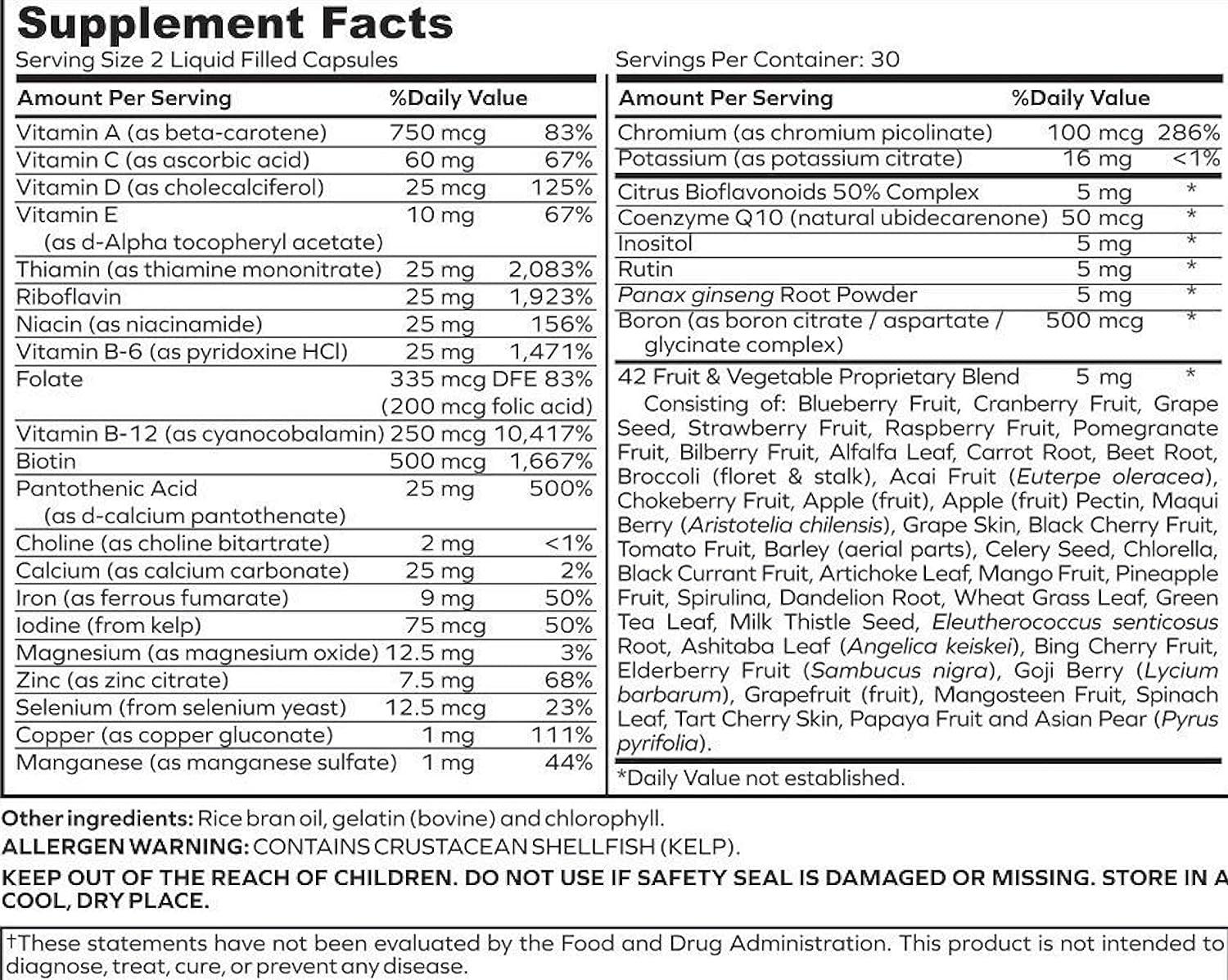 envitamin Ultimate Multivitamin - Comprehensive Daily Nutritional ...