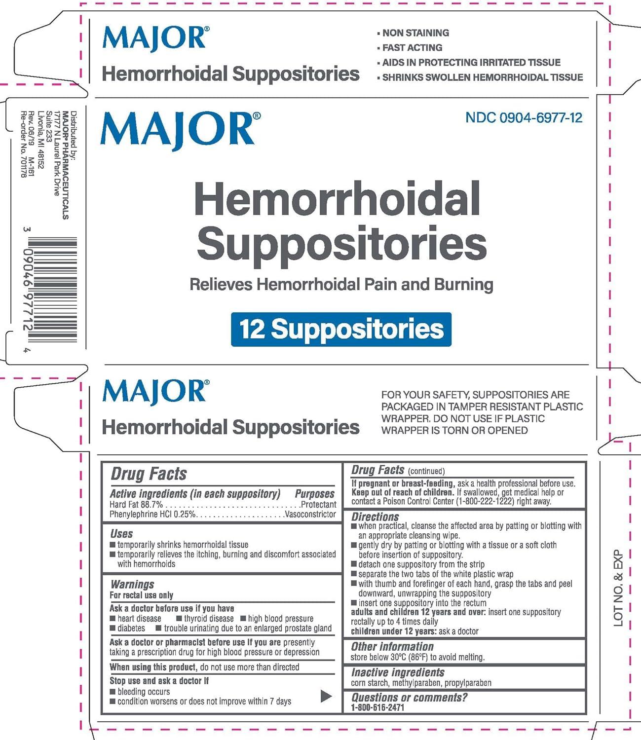 Fast-Acting Hemorrhoidal Suppositories - Hard Fat 88.7% - 12 ...