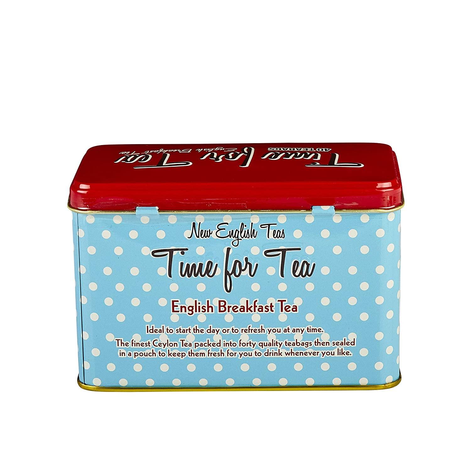 New English Teas Time For Tea Tea Tin with 40 English Breakfast Teabags
