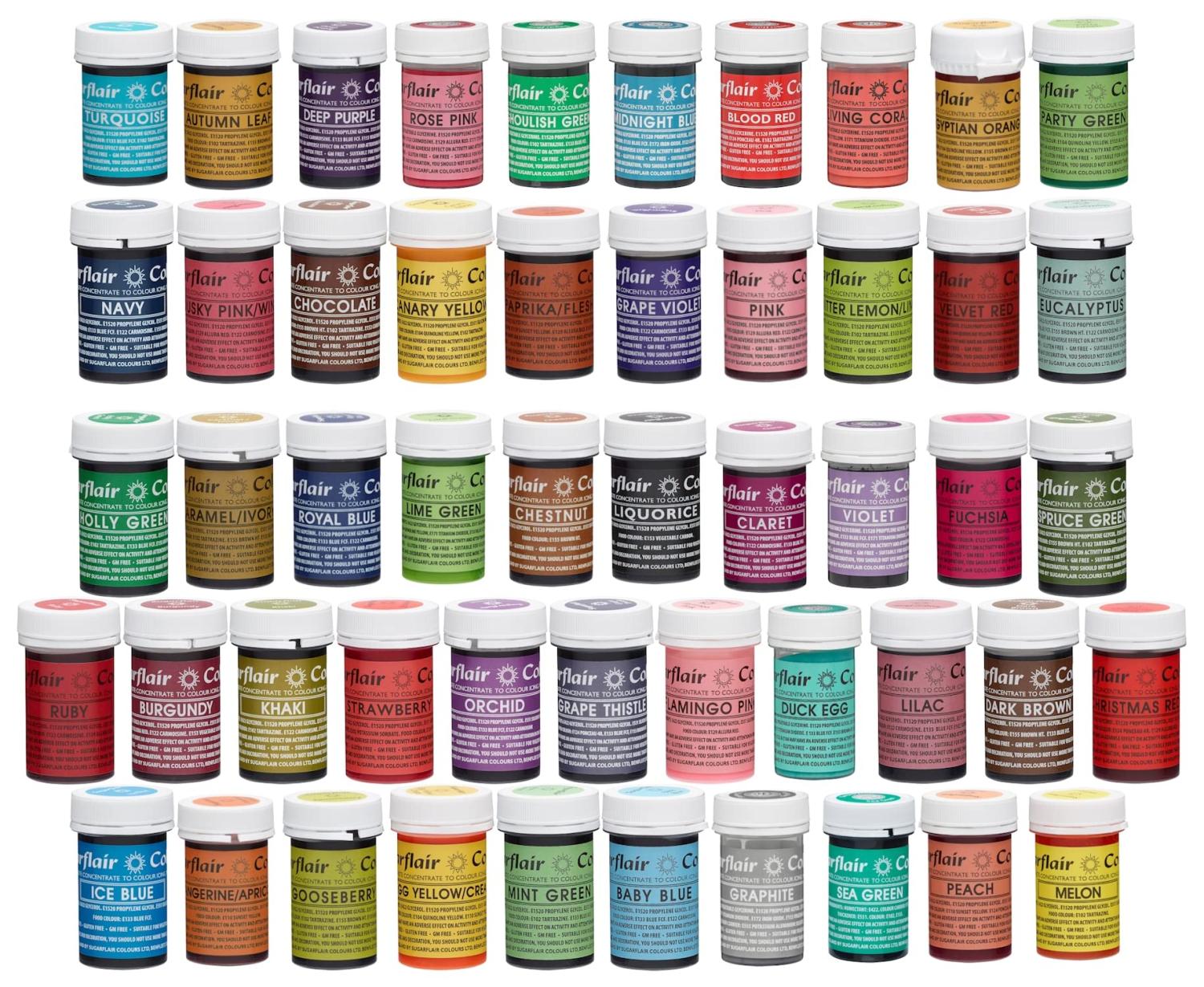 Sugarflair Spectral & Pastel Food Colouring Paste - Highly Concentrated ...