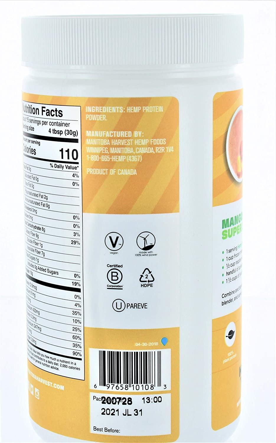 Manitoba Harvest Hemp Protein Powder 2 Pack - Organic Plant-Based ...