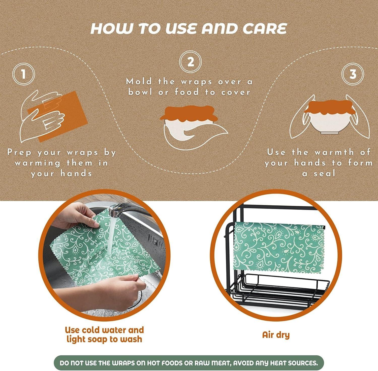 Beeswax Reusable Food Wraps Assorted 9 Packs - Eco-Friendly, Biodegradable, Organic, Sustainable ...