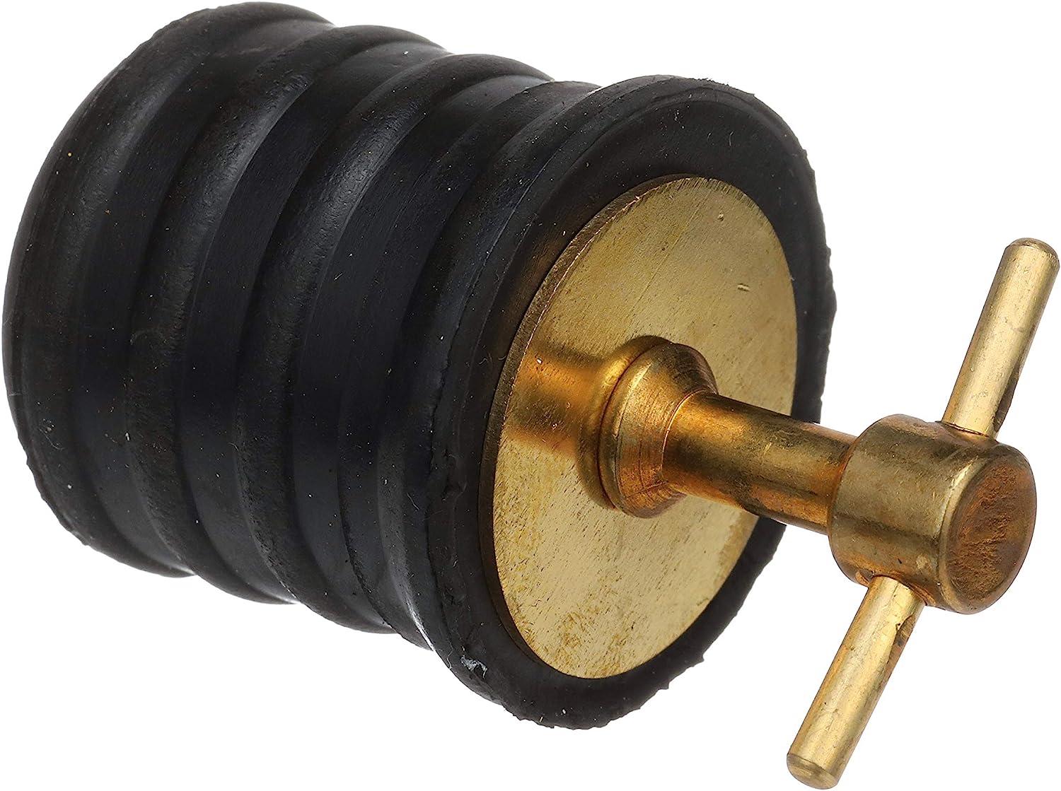 Seachoice 1.25 in. Marine Boat Brass Drain Plug with Neoprene Seal ...
