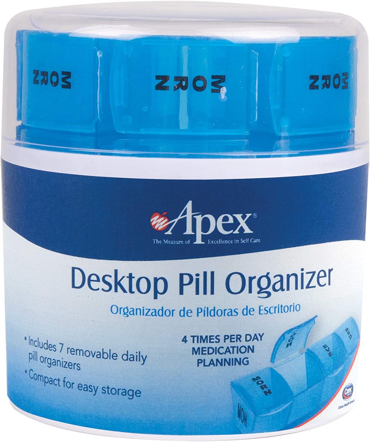 Apex Desktop Pill Organizer - 7 Day Medication Management Solution ...