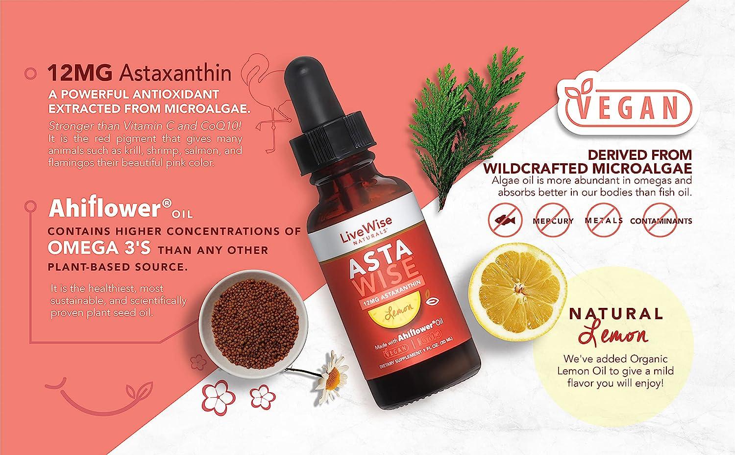 Asta Wise 12mg Astaxanthin Premium Antioxidant for Eyes, Joints & Skin ...