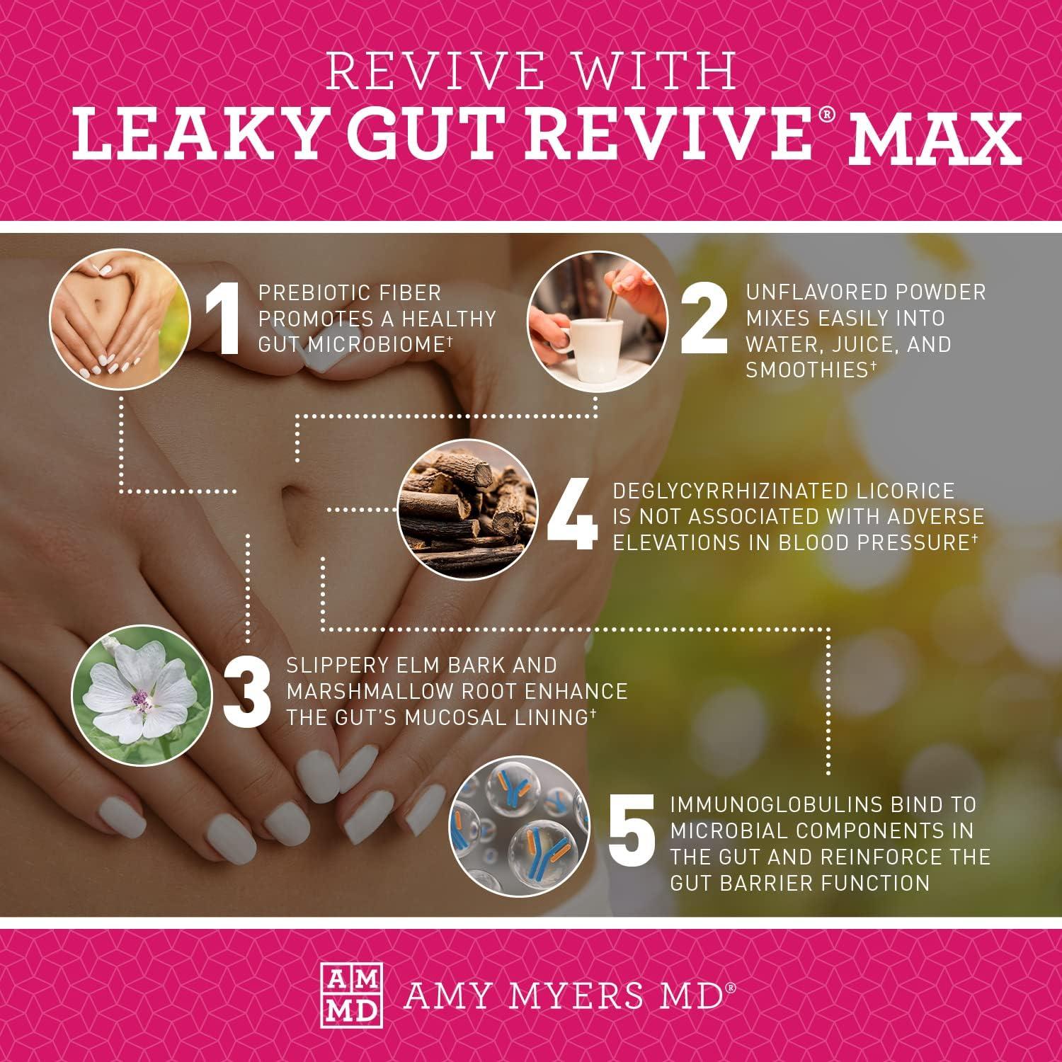 Dr. Amy Myers Leaky Gut Revive MAX Powder for Leaky Gut Repair Potent L ...