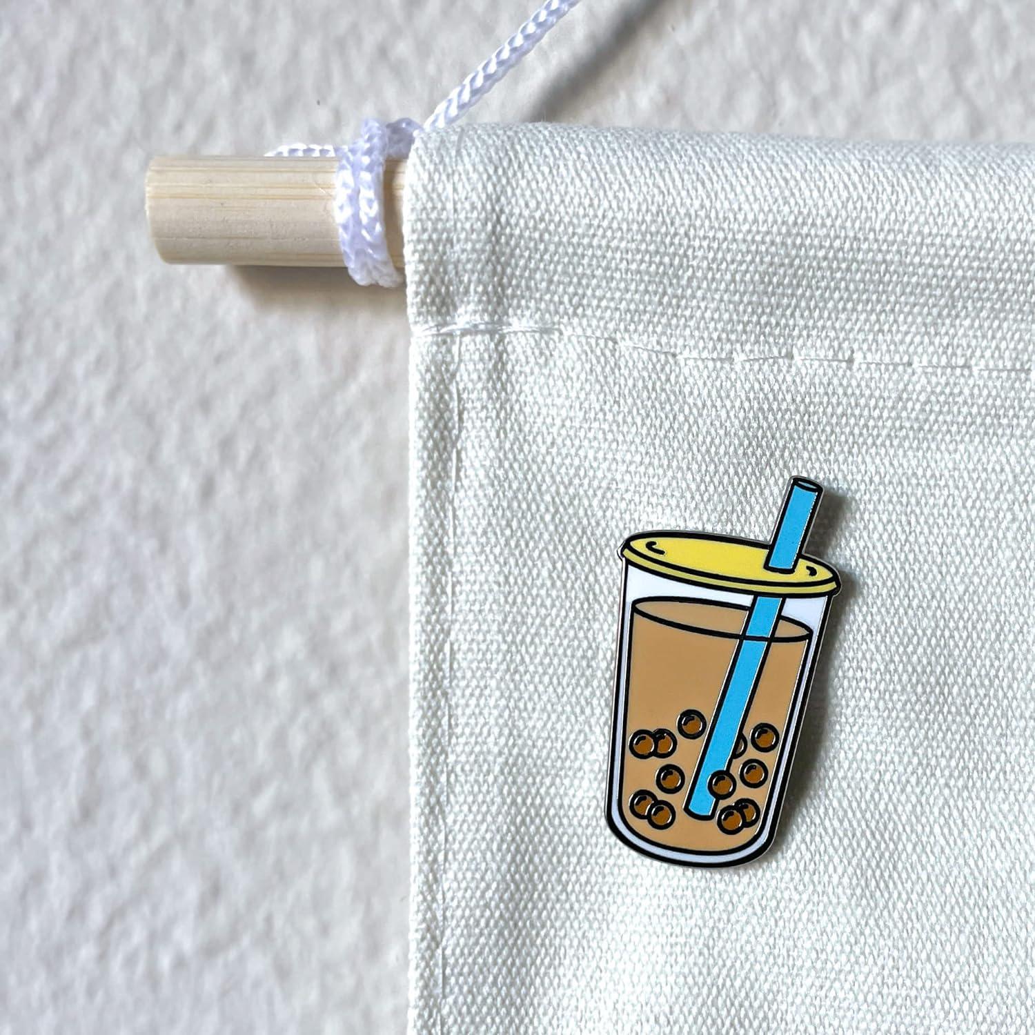 On Point Pins Boba Bubble Tapioca Pearl Milk Tea Brooch Badge Enamel ...