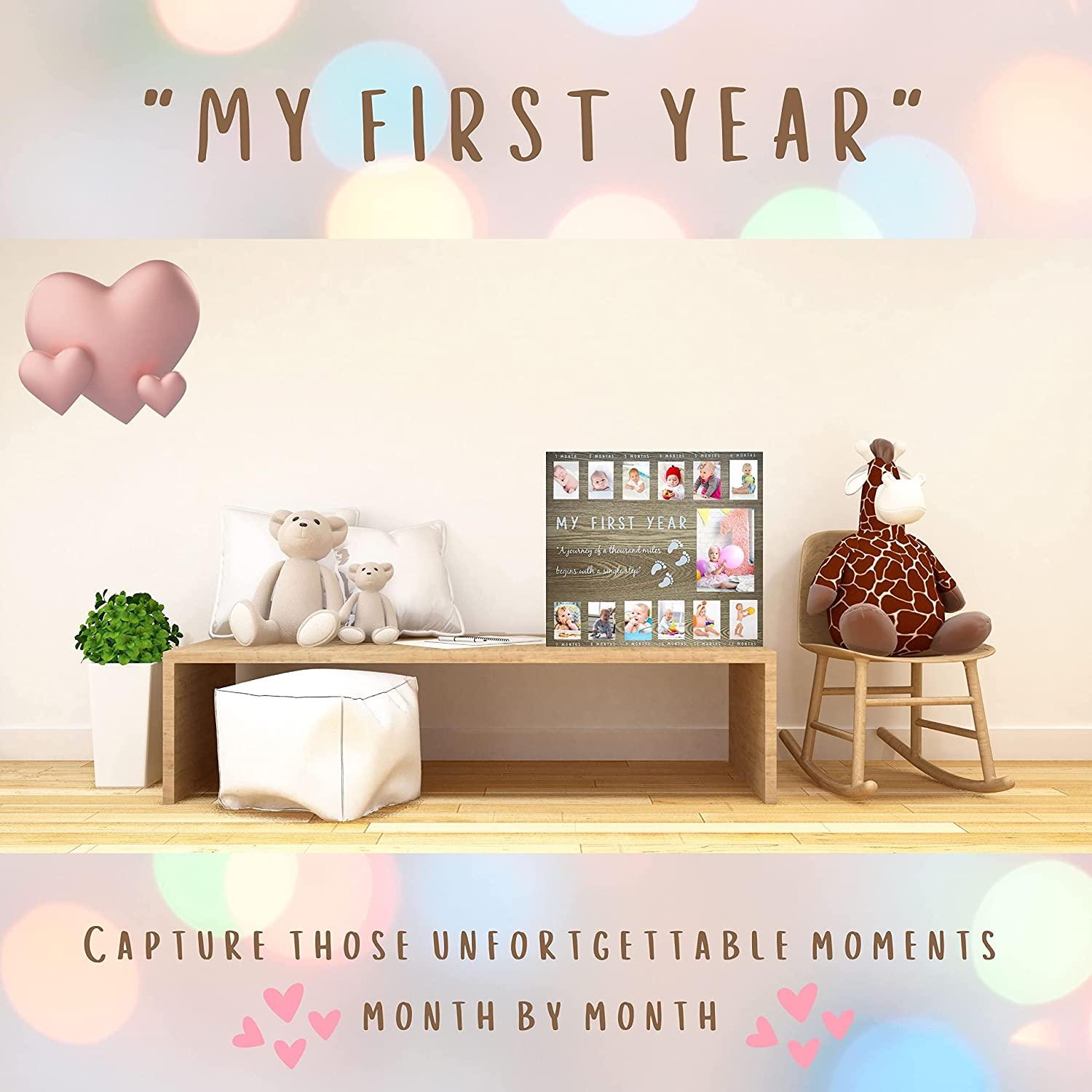 Baby's First Year Picture Frame - 12 Month Milestone Wall Collage ...