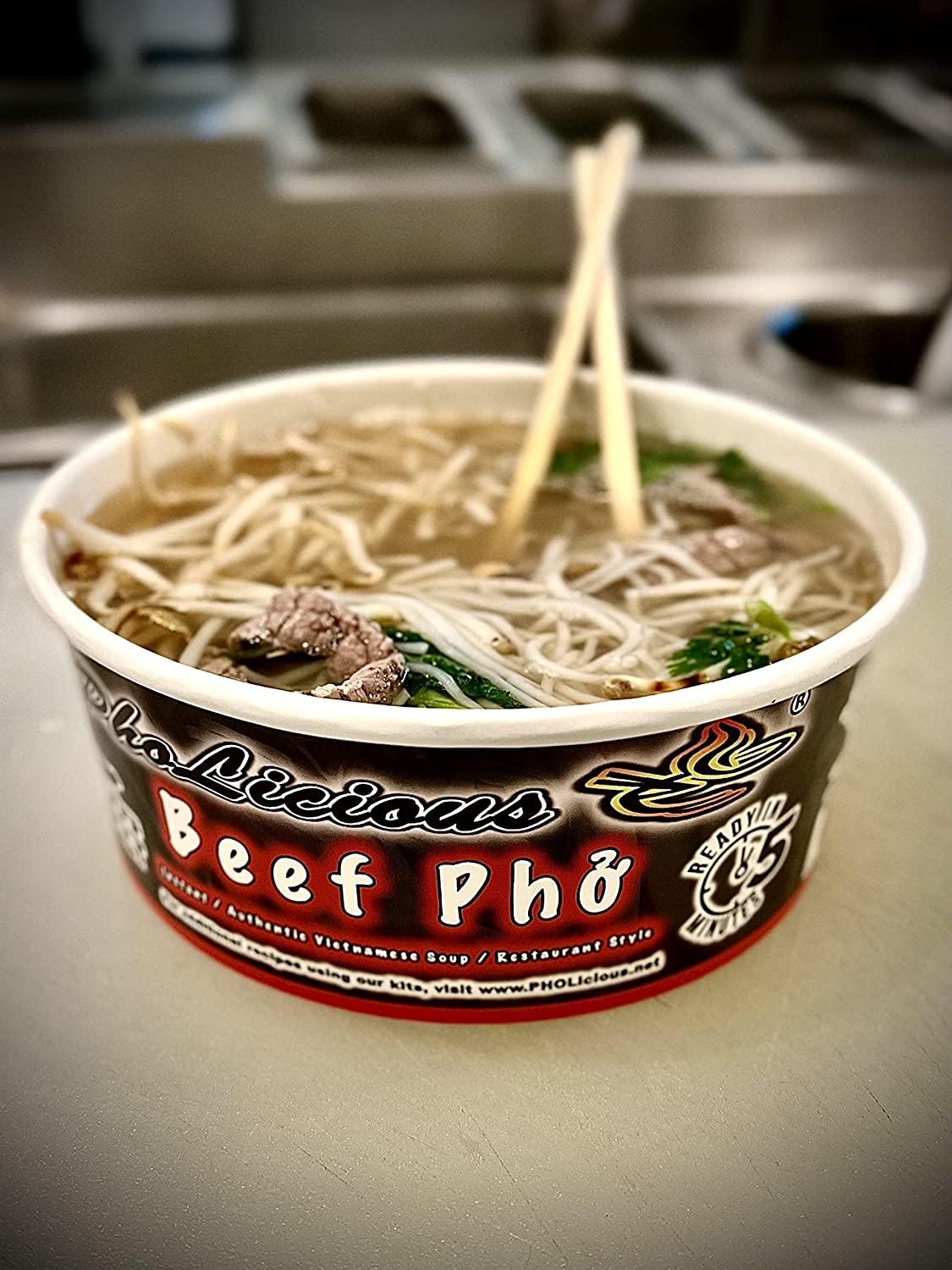 PhoLicious Instant Beef Pho Bowls - Authentic Vietnamese Soup ...