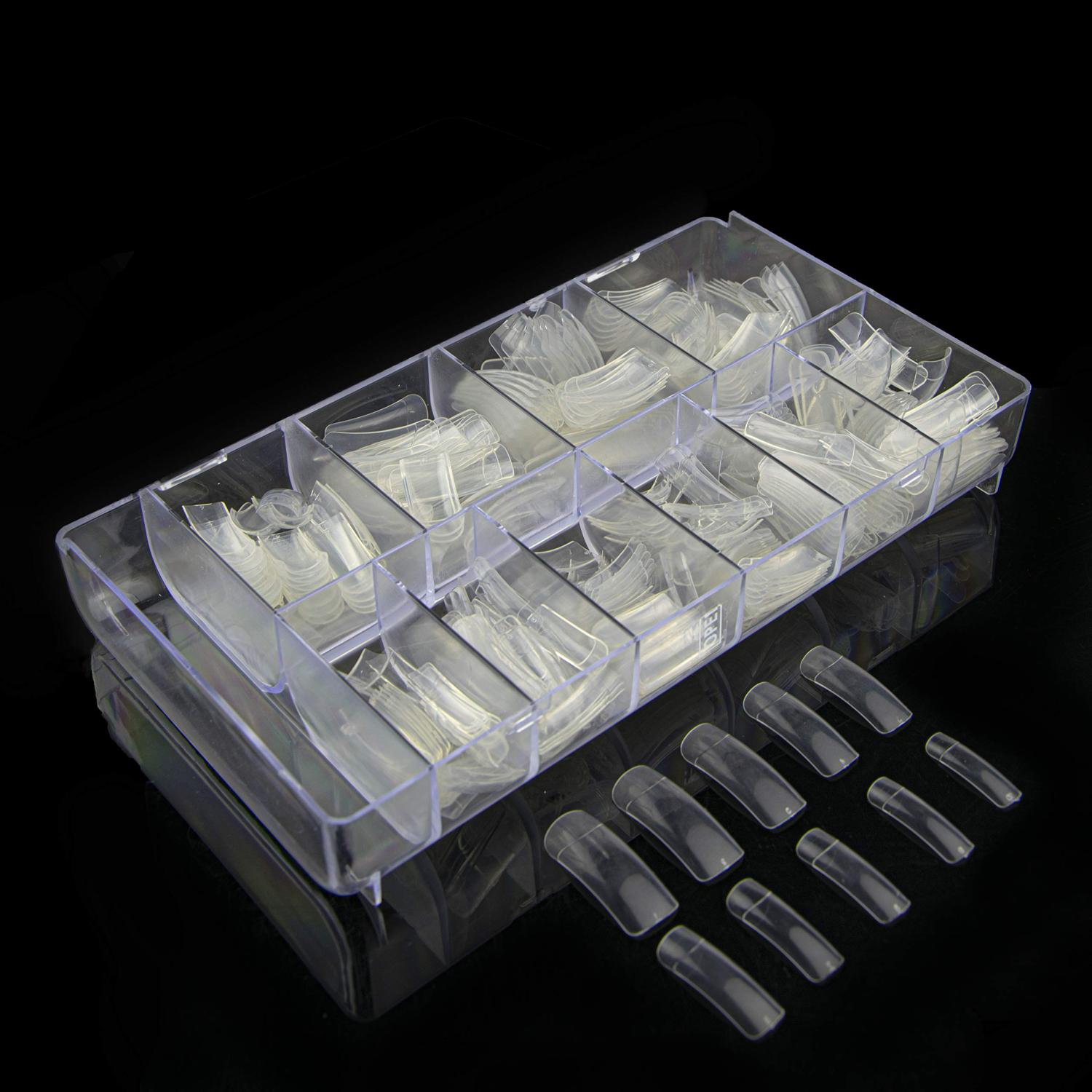 Buy PROFICO 500 Pcs Nail Tips Box - Classic Square Half Cover French ...