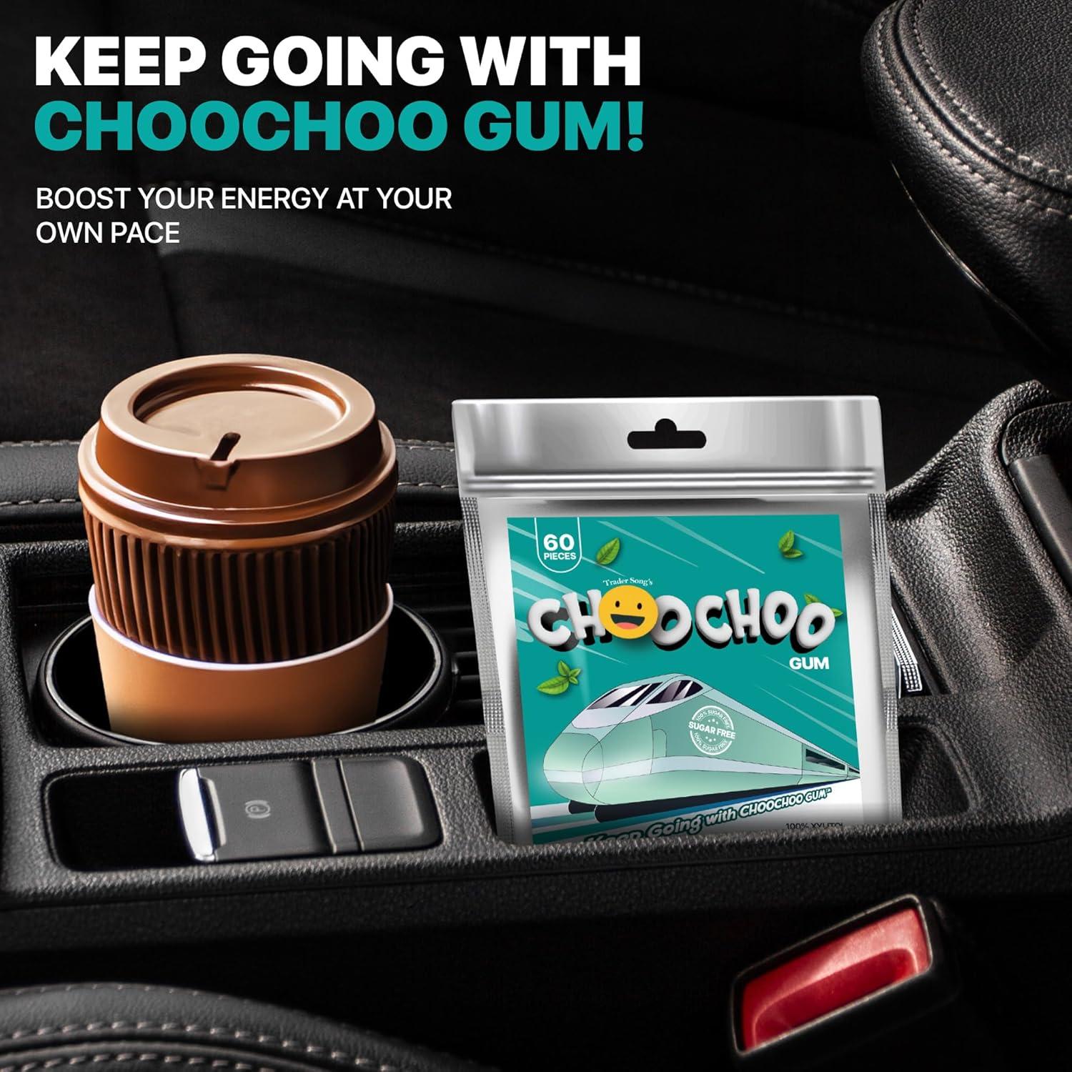ChooChoo Gum Energy Vitamin Gum Natural Peppermint for Fresh Breath ...